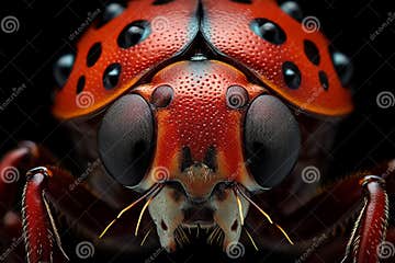 Depict the Striking Features of a Ladybug S Face Under the Microscope ...