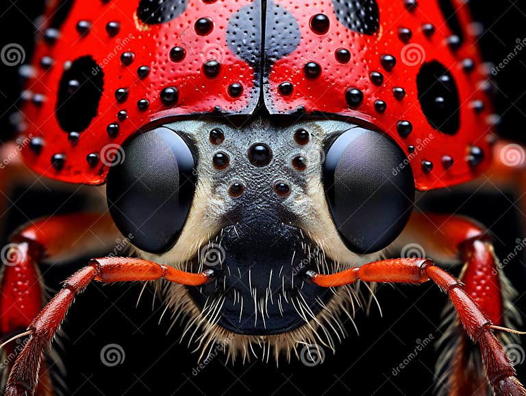 Depict the Striking Features of a Ladybug S Face Under the Microscope ...