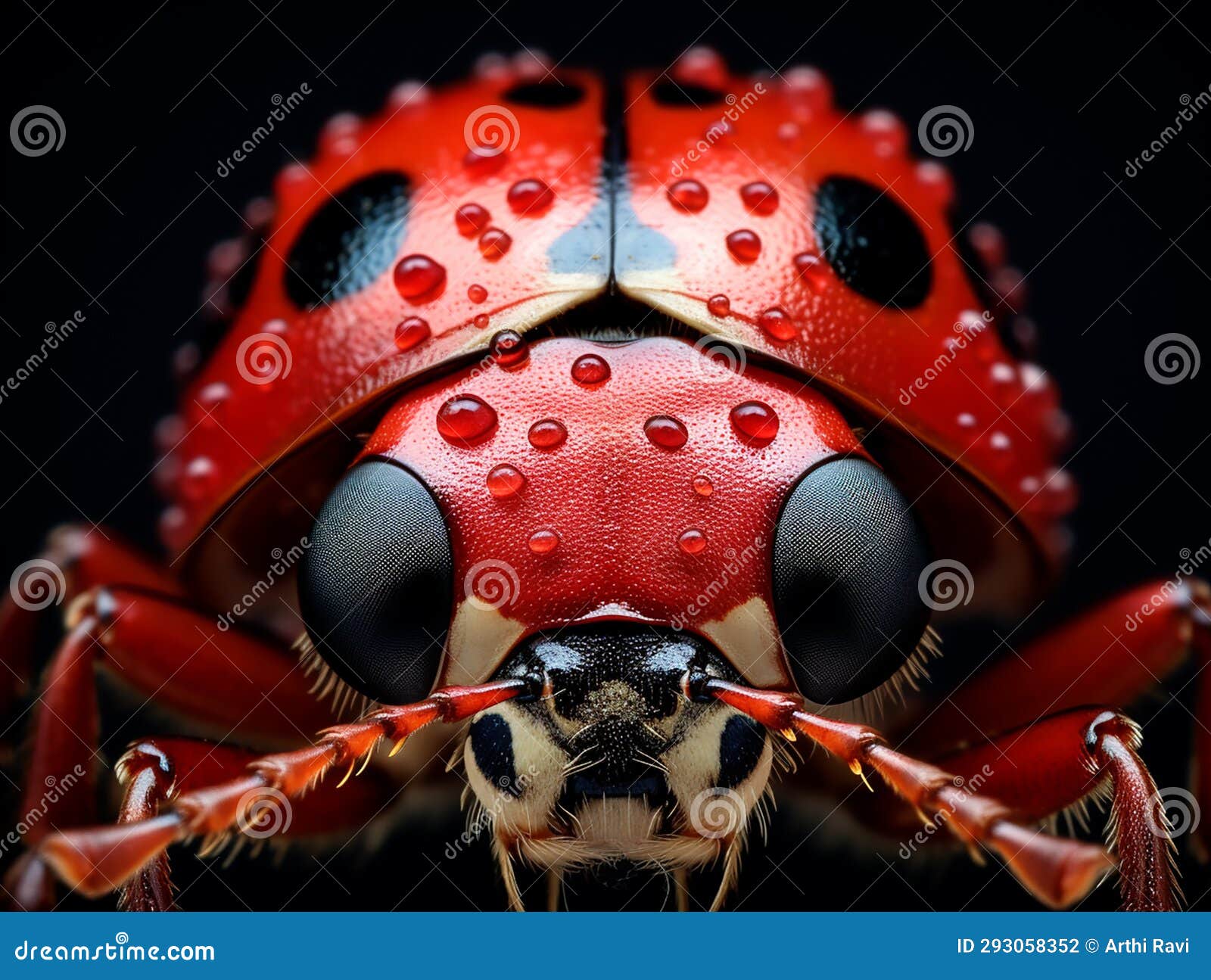 Depict The Striking Features Of A Ladybug's Face Under The Microscope ...