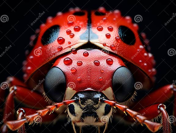 Depict the Striking Features of a Ladybug S Face Under the Microscope ...