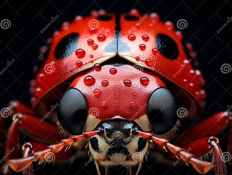 Depict the Striking Features of a Ladybug S Face Under the Microscope ...