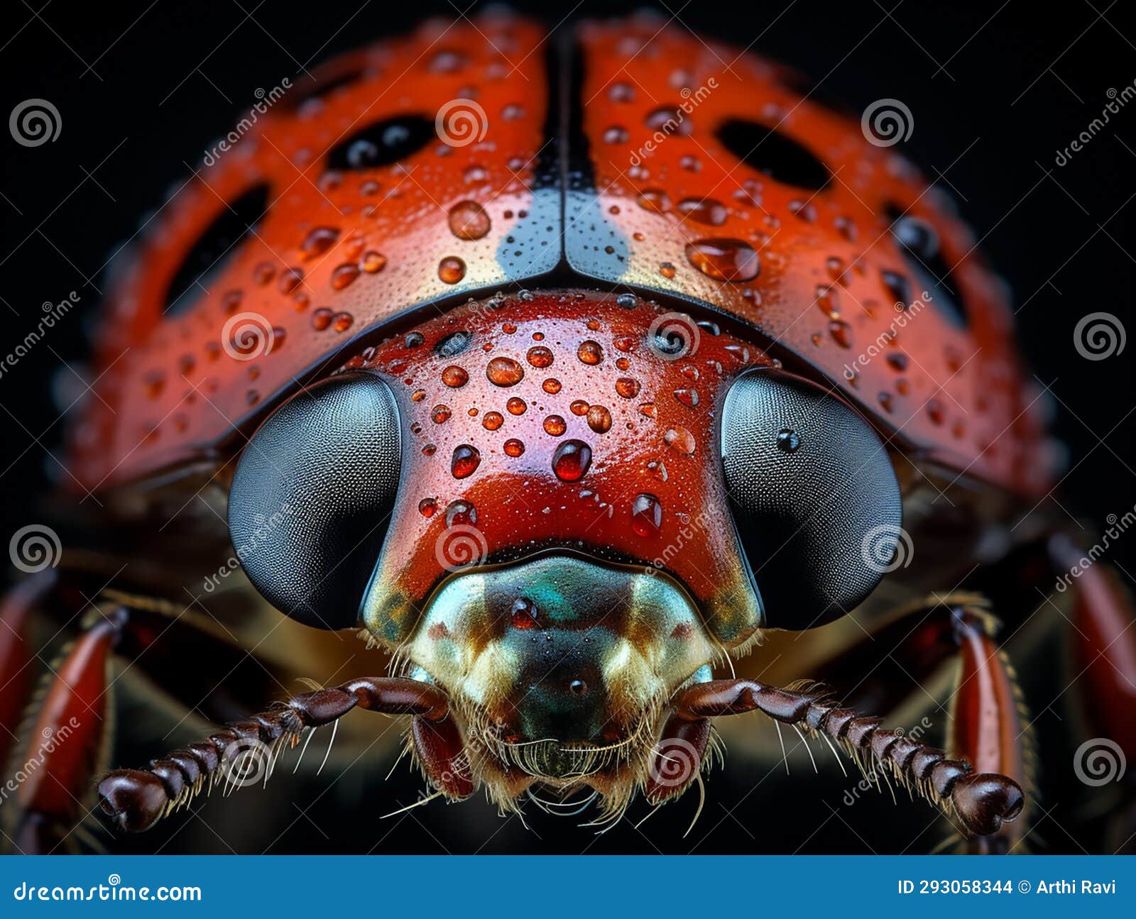 Depict the Striking Features of a Ladybug S Face Under the Microscope ...