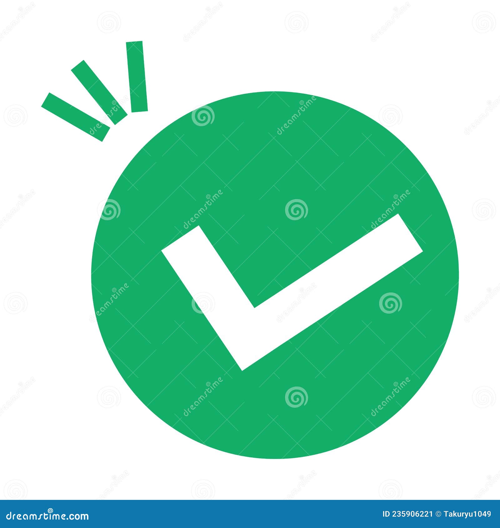 Round Pop Checkmark Icon in Green. Vector. Stock Vector - Illustration ...