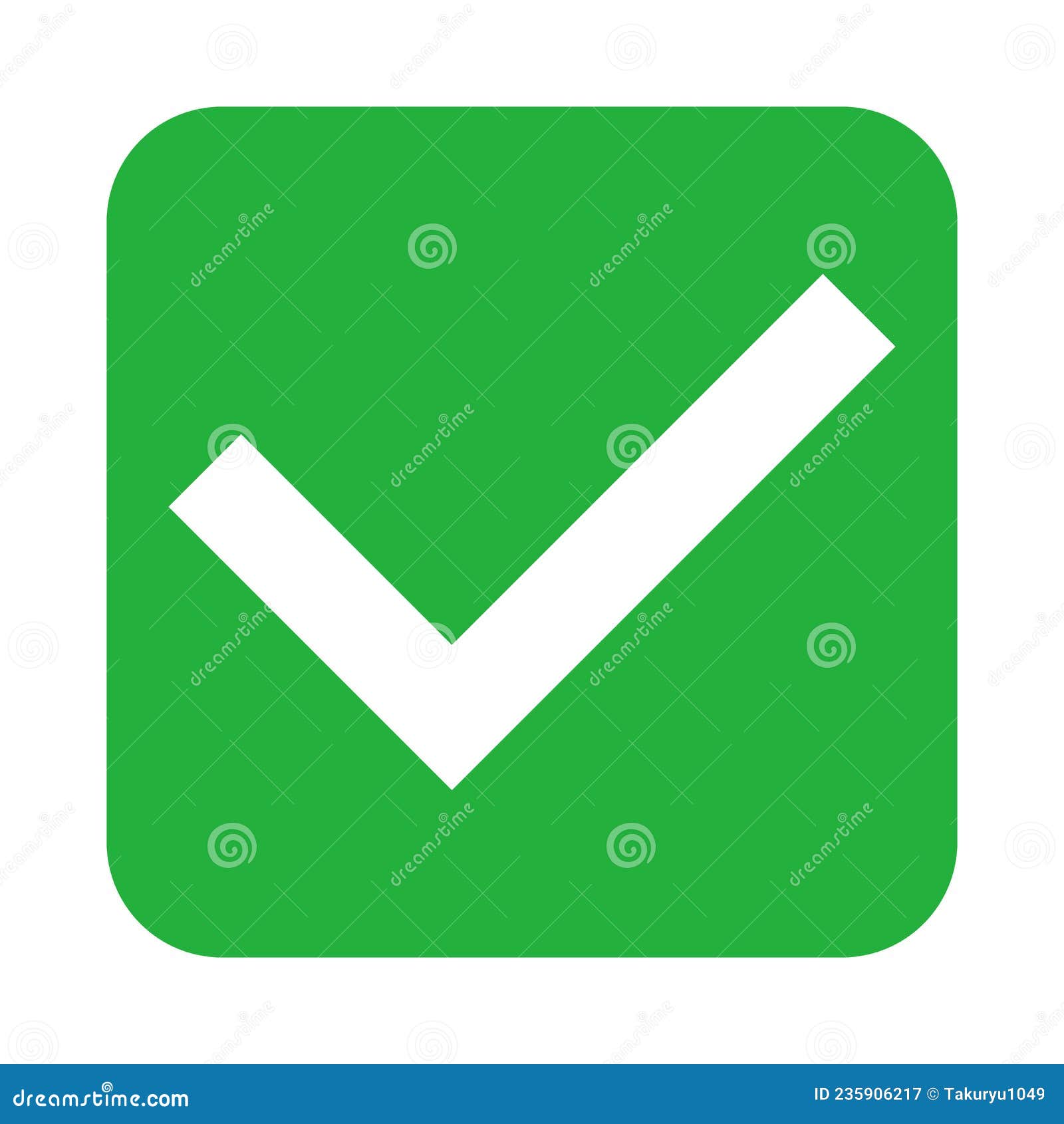 Square Checkmark Icon in Green. Vector. Stock Vector - Illustration of ...