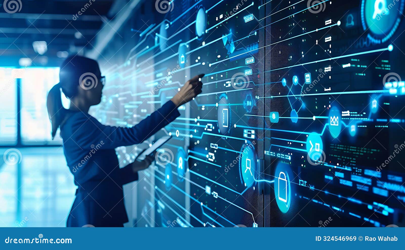 Depict A Tech Team In A Server Room, Planning The Integration Of New Software And Hardware To ...