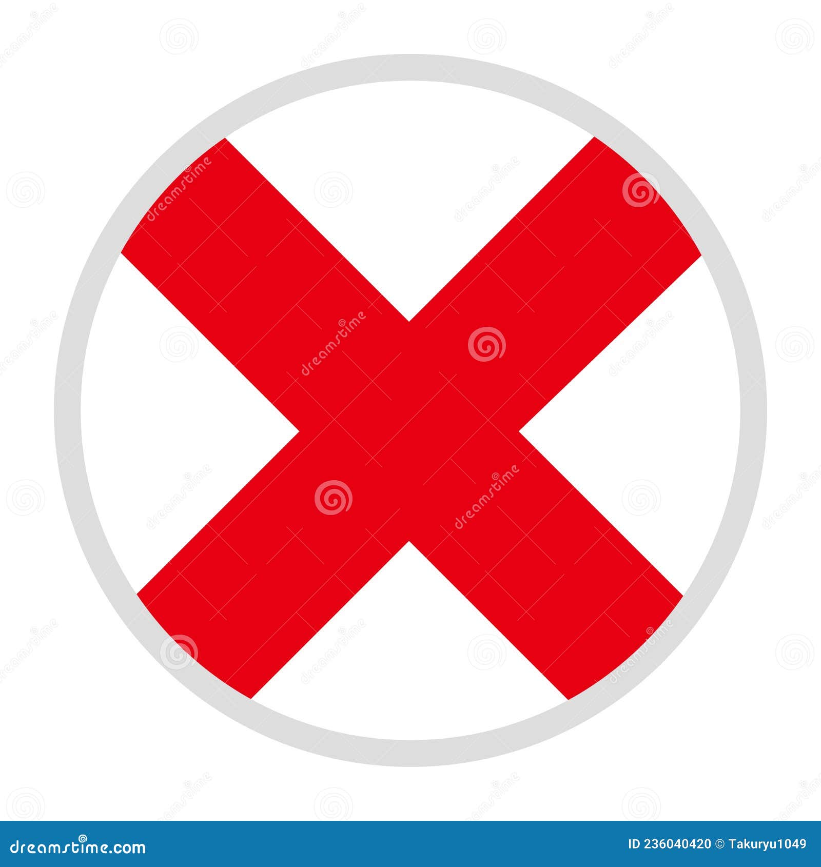 Cross Mark Icon in Red. Vector. Stock Vector - Illustration of warning ...
