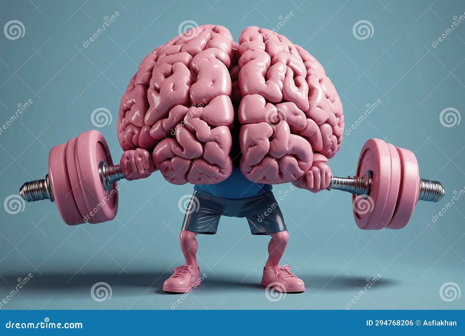 Depicting a Powerful Human 3d Brain with Hands and Legs, Lifting ...