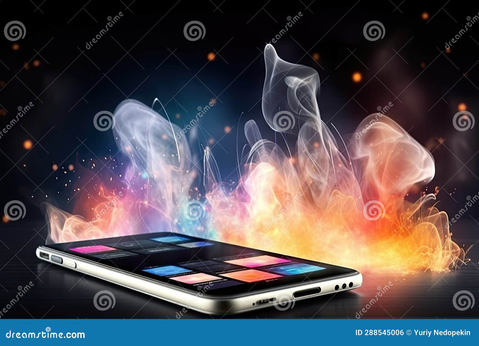 Smartphone is Shown Engulfed in Flames Stock Photo - Image of ...