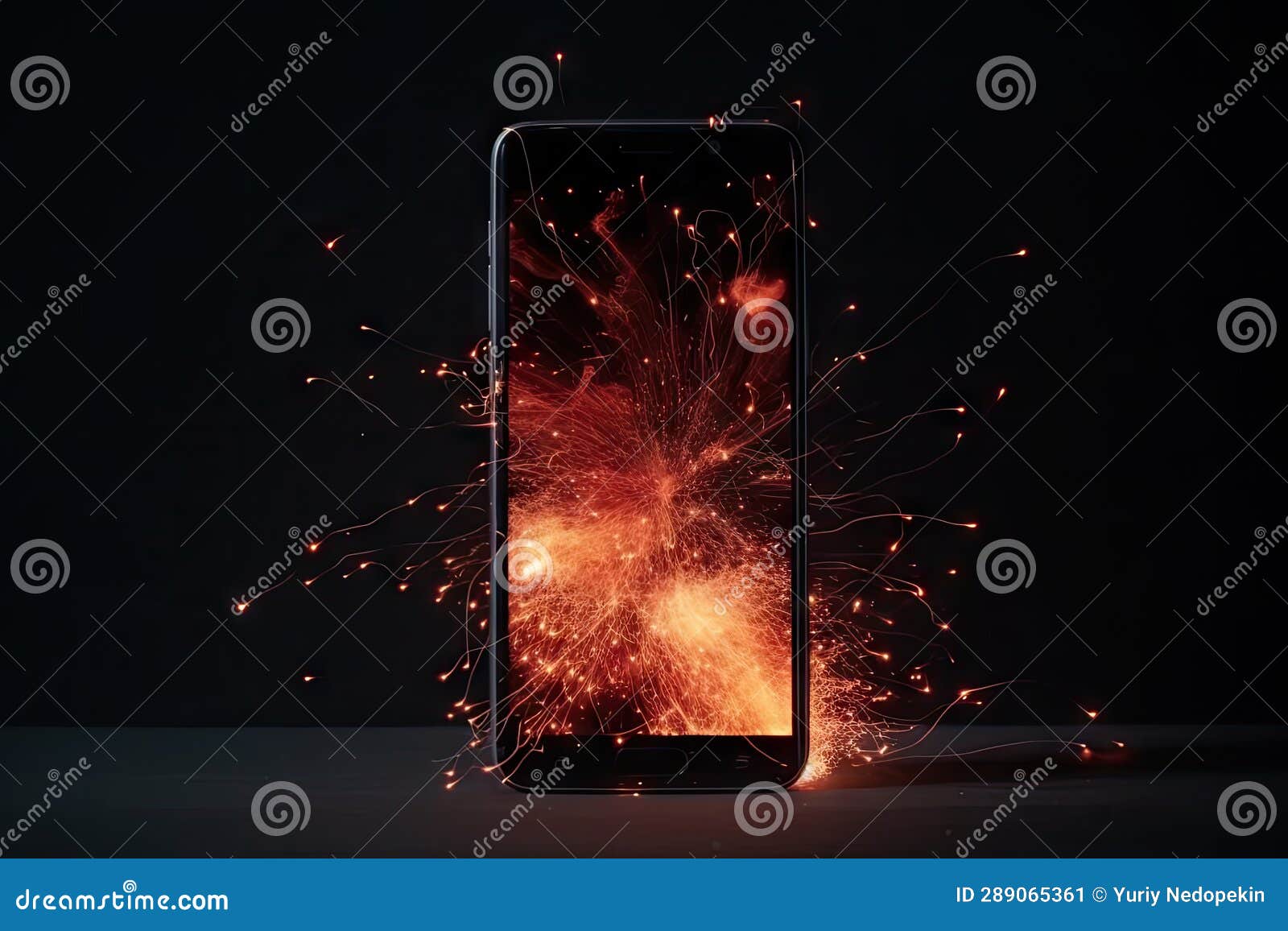 Smartphone is Shown Engulfed in Flames Stock Image - Image of ...