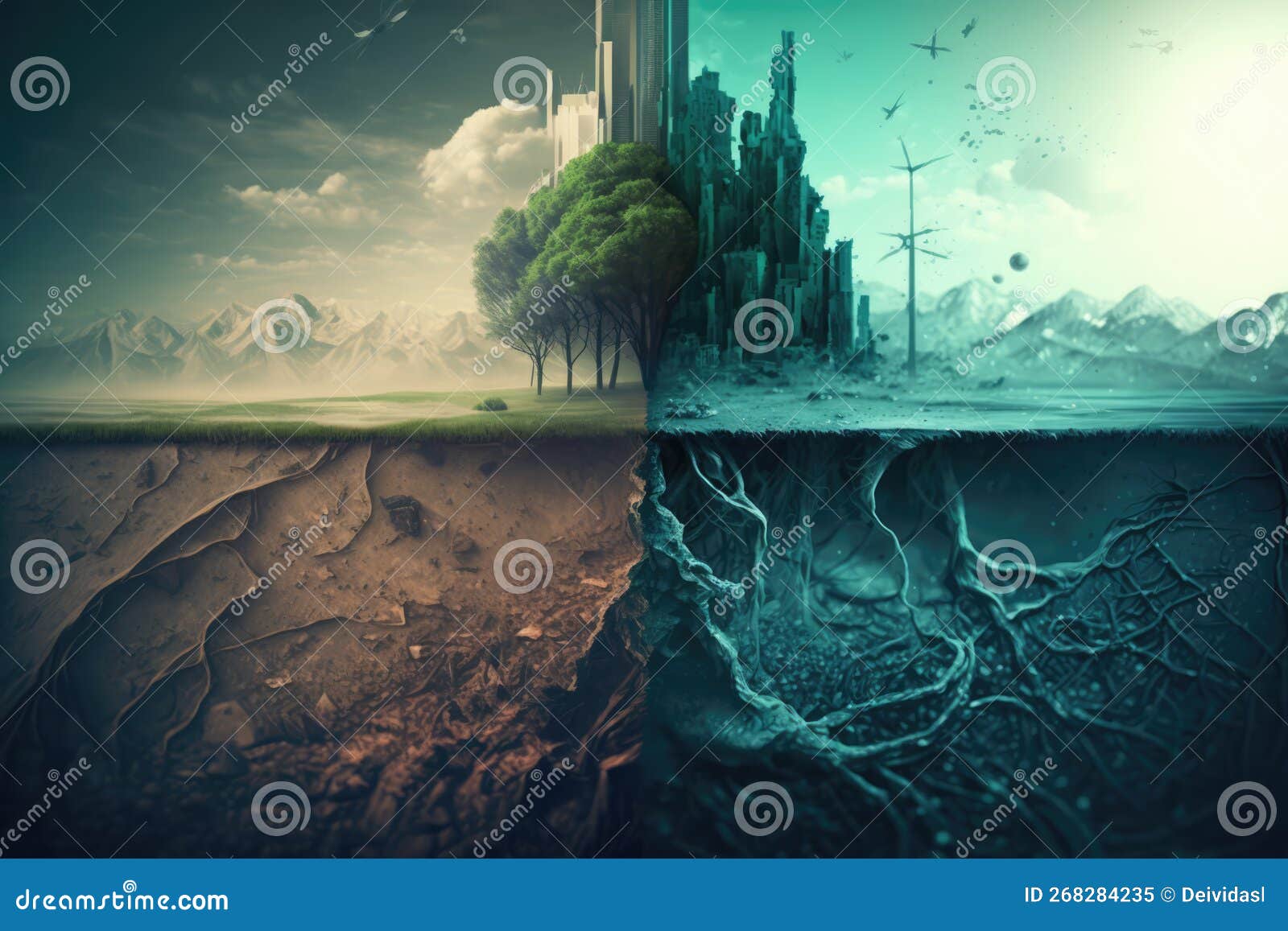 Impact of Human Industrial Activity on the Planet Earth. Generative Ai ...