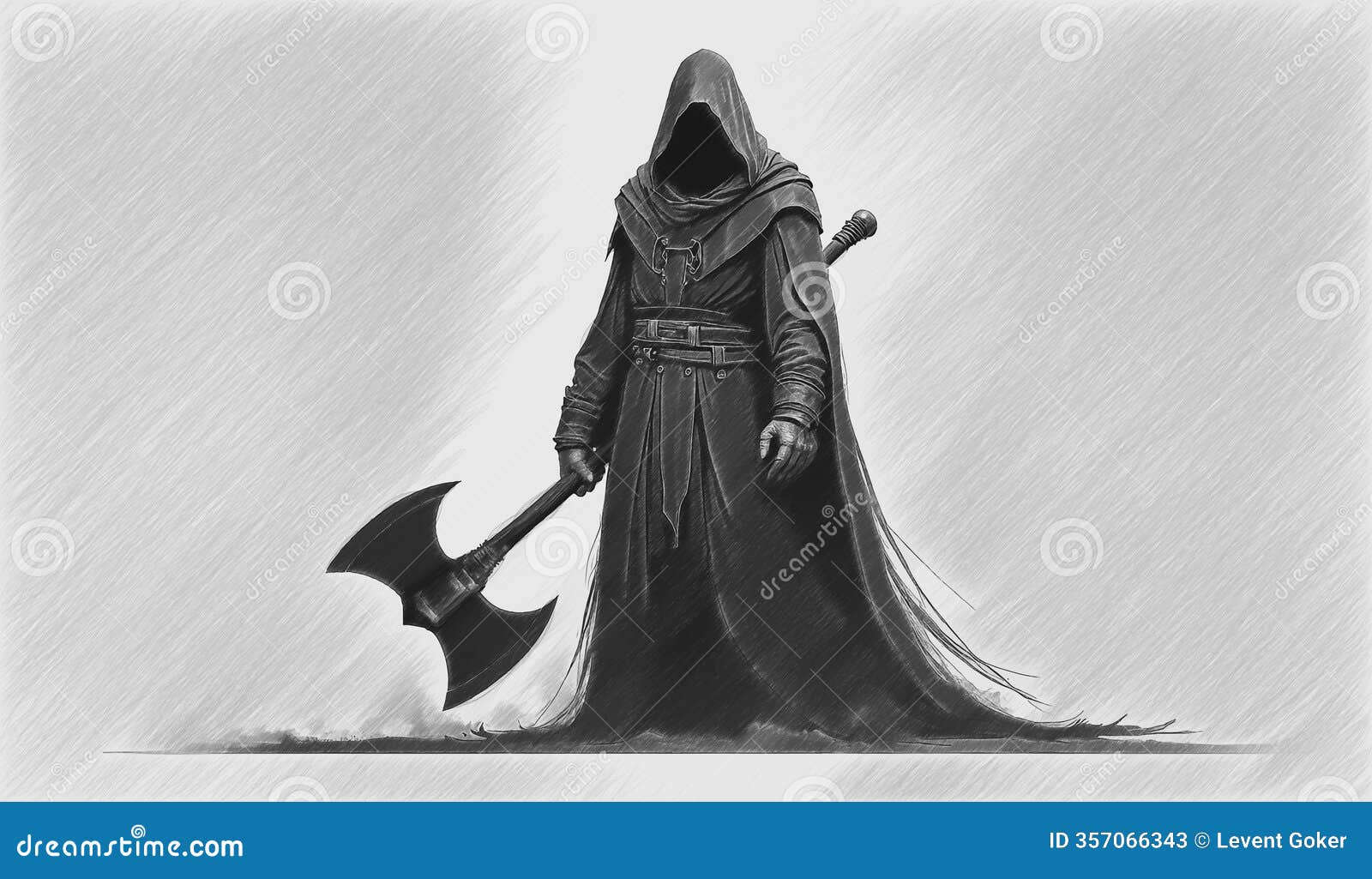 Depiction of an Executioner with an Axe in His Hand. Stock Illustration ...