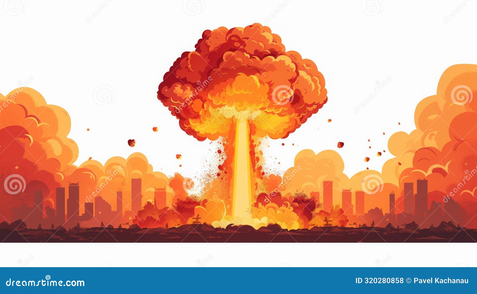 A Depiction of a Nuclear Explosion Symbolizing Immense Energy and ...