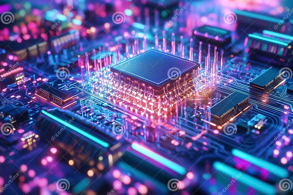 This Depiction Showcases Quantum Computing Elements Glowing and ...