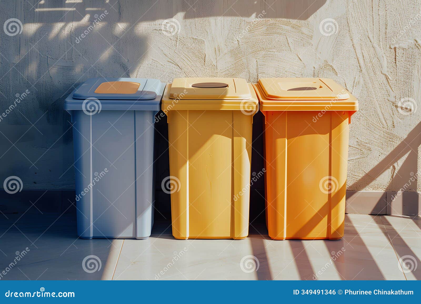 A Depiction Of Trash Sorting Showcasing An Organized System For ...