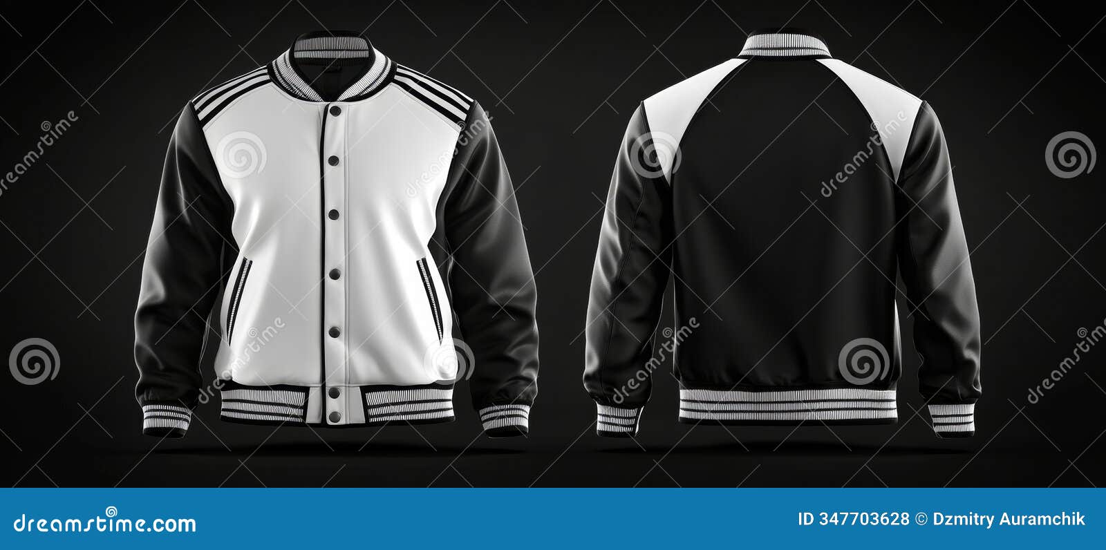 A Depiction and Visualization of a Varsity Jacket Displaying the Front ...