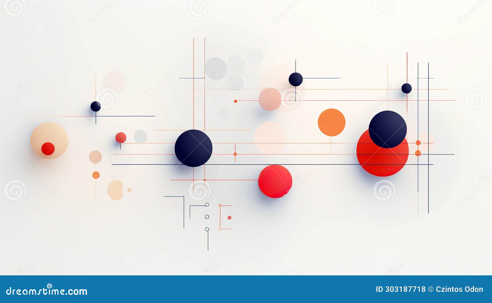 Depicts an Abstract, Minimalist Design with Overlapping Geometric ...