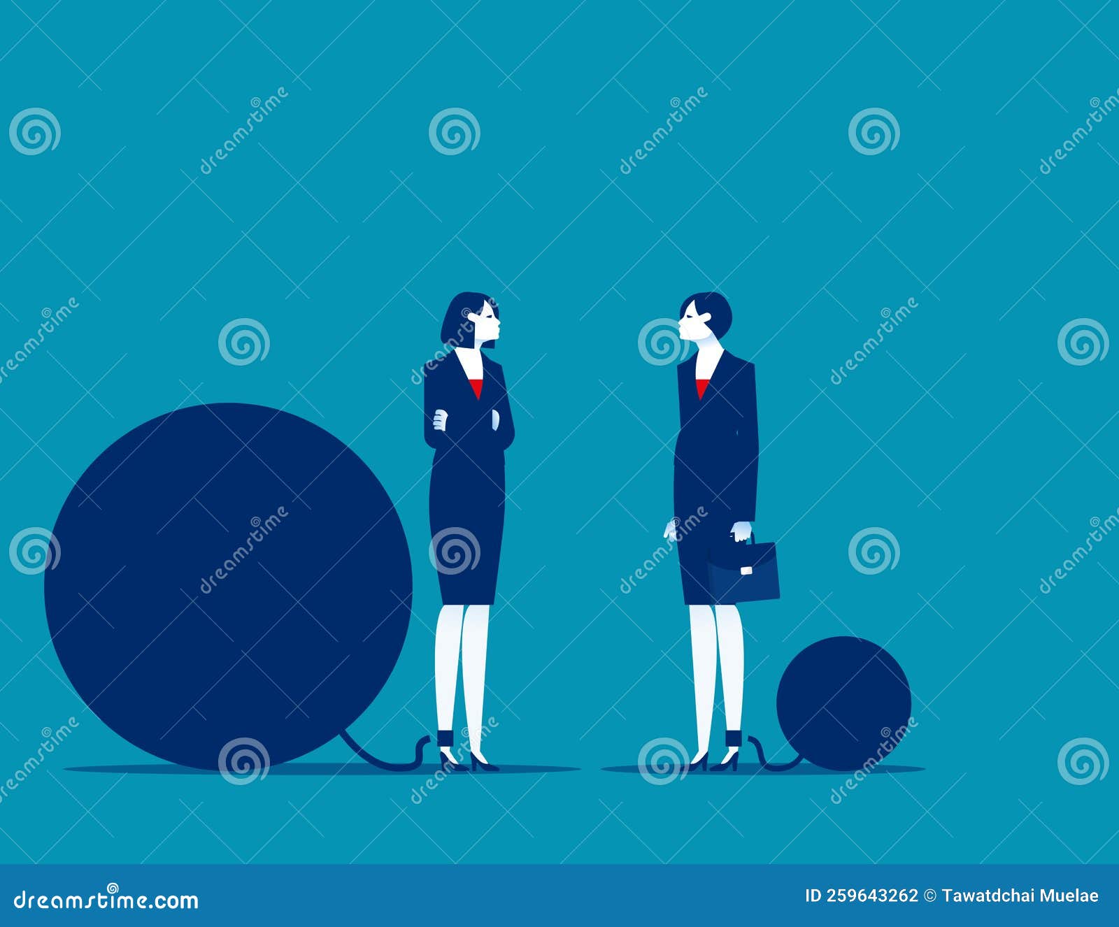 Depicts Debt and Financial Burden. Business Vector Illustration Stock ...