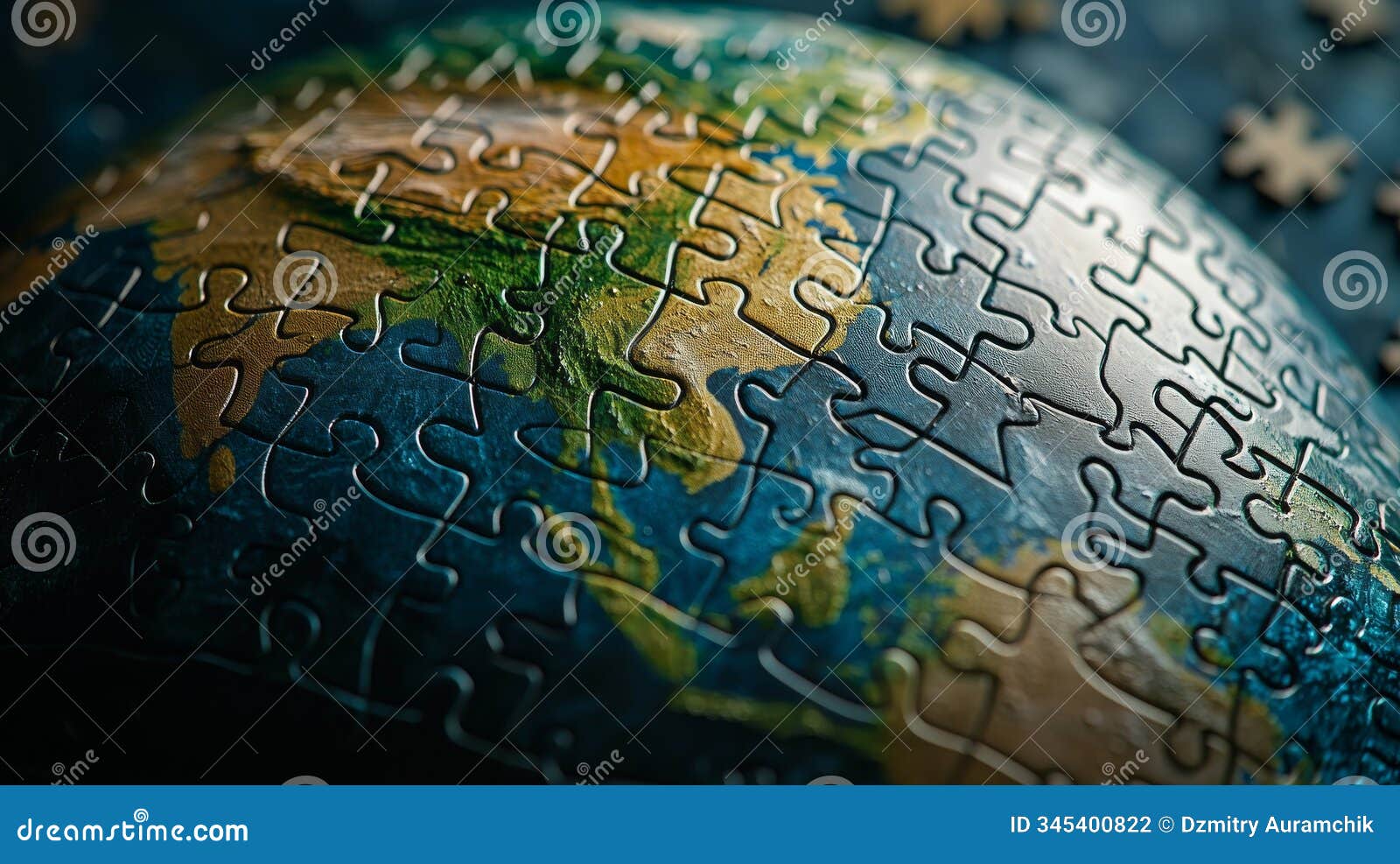 It Depicts an Earth-shaped Jigsaw Puzzle Representing Global Strategy ...