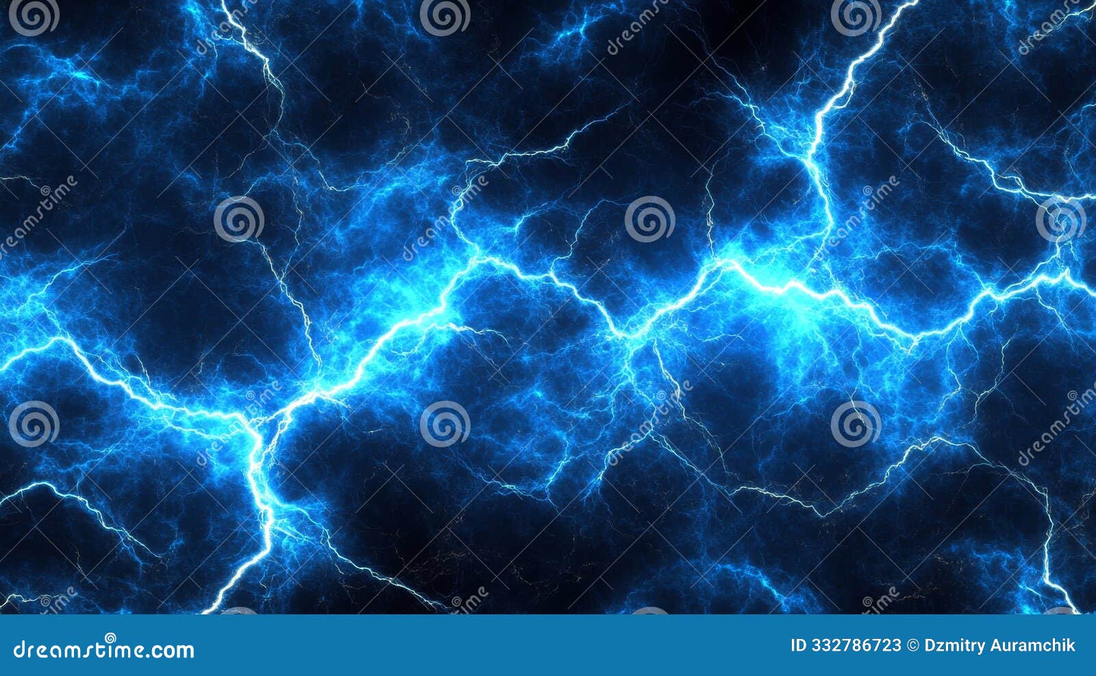 It Depicts a Realistic Thunder Light and Blue Smoke Cloud in the Bottom ...