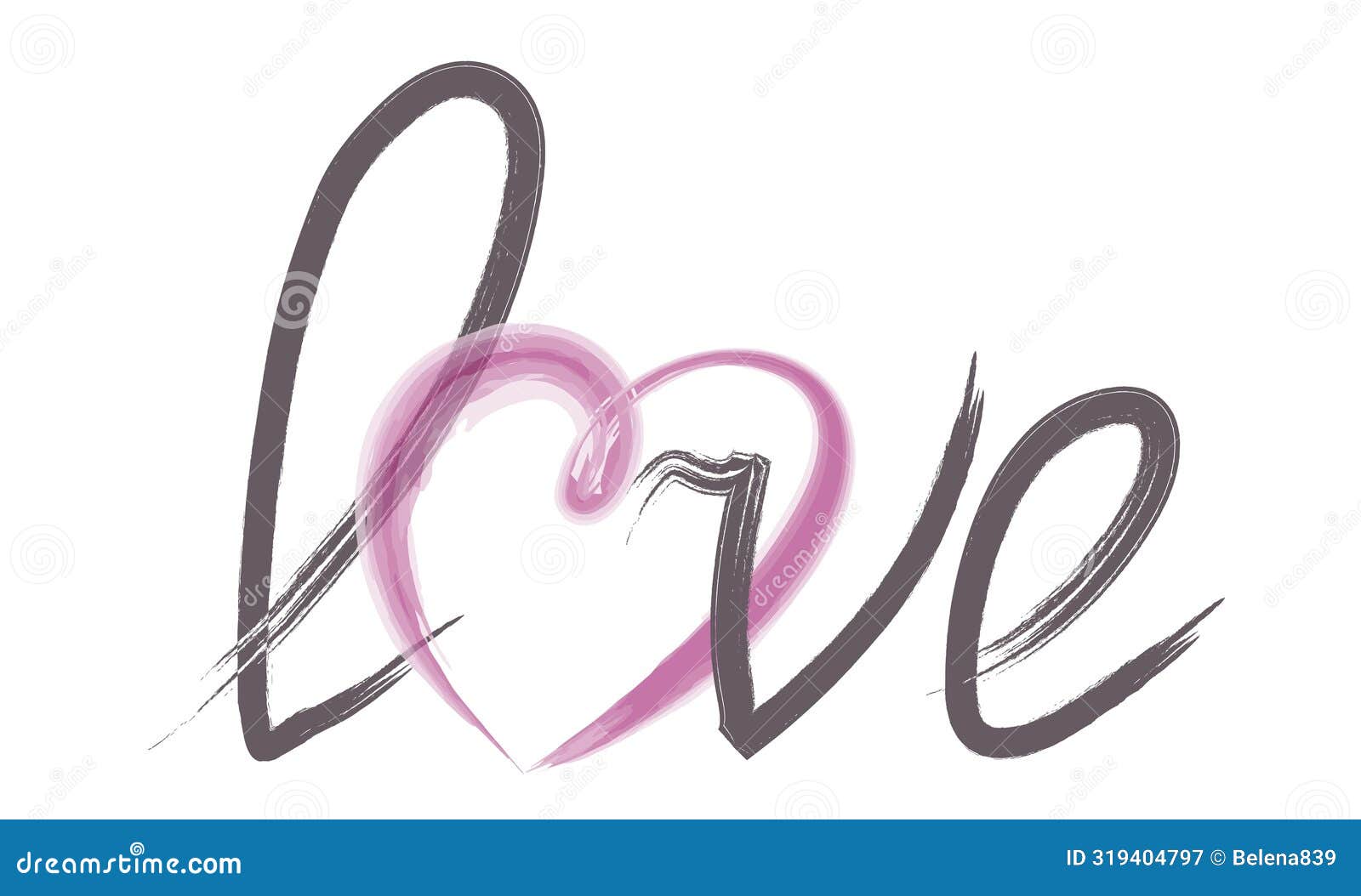 Depicts the Word Love Written in an Elegant, Cursive Style. the Text is ...