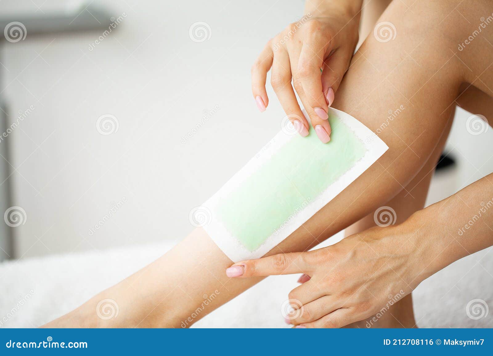 Depilation Procedure with Wax on the Legs Stock Photo - Image of ...