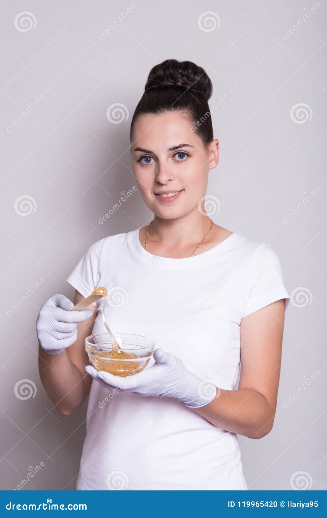 Depilation in the Salon. Shugaring. Wax Depilation Stock Photo - Image ...