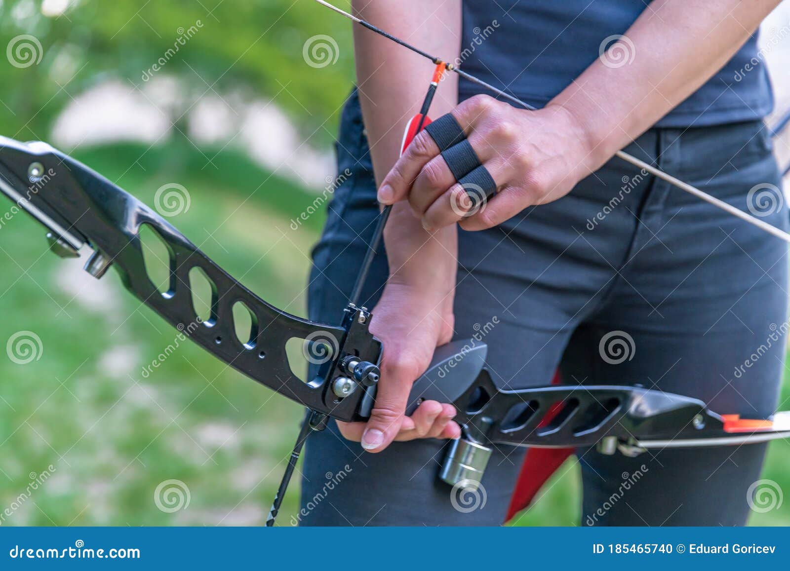 Deploy the Arrow To Shoot from the Archery Bow Stock Photo - Image of ...