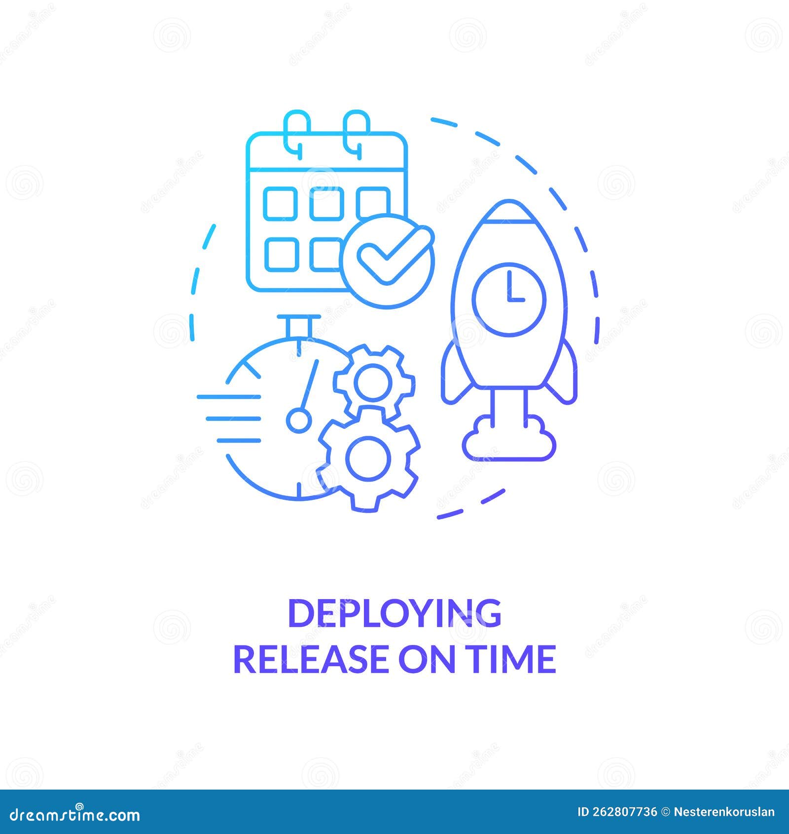 Deploying on Time Blue Gradient Concept Icon Stock Vector ...