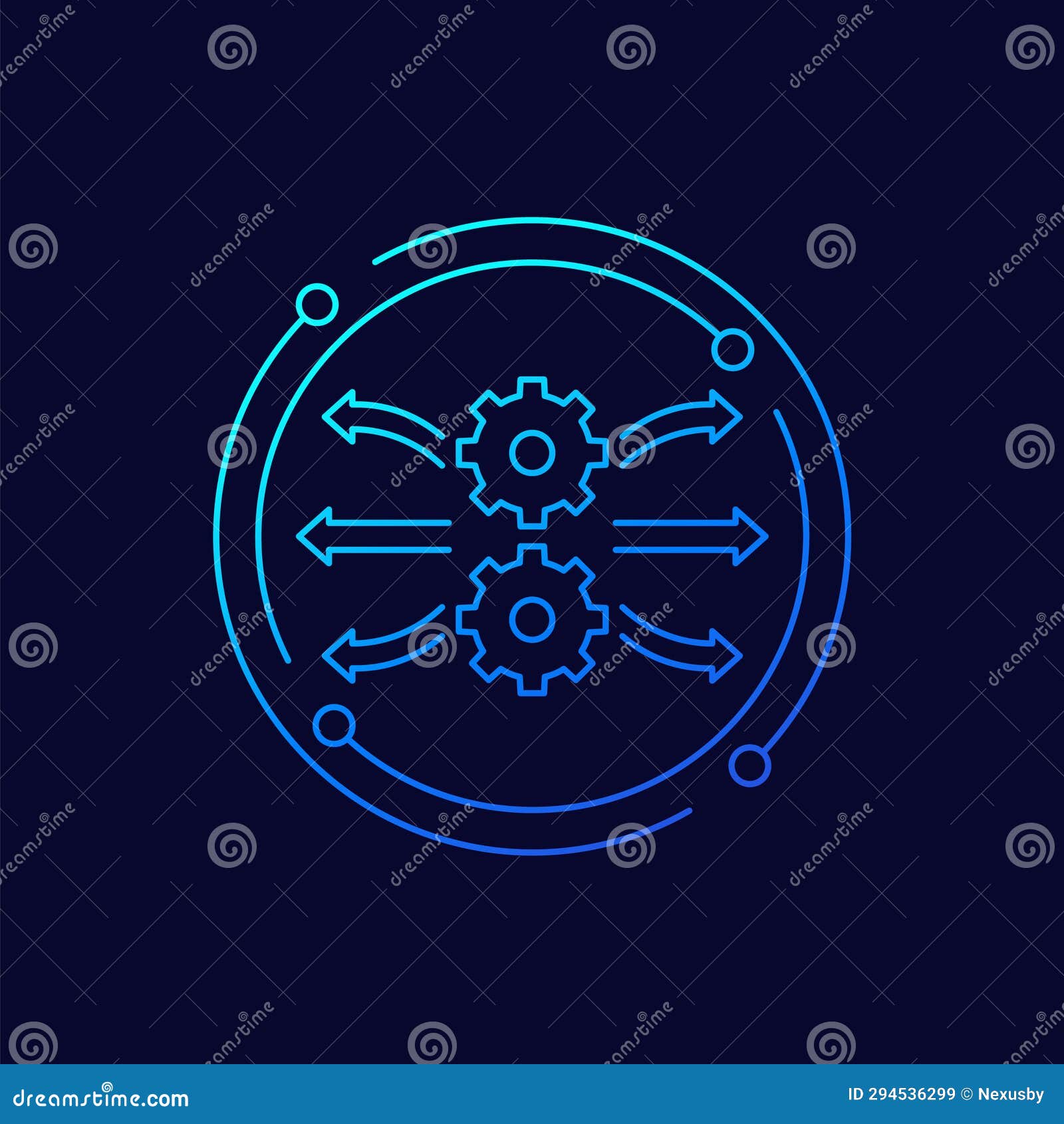 Deployment Process Icon, Linear Design Stock Vector - Illustration of ...