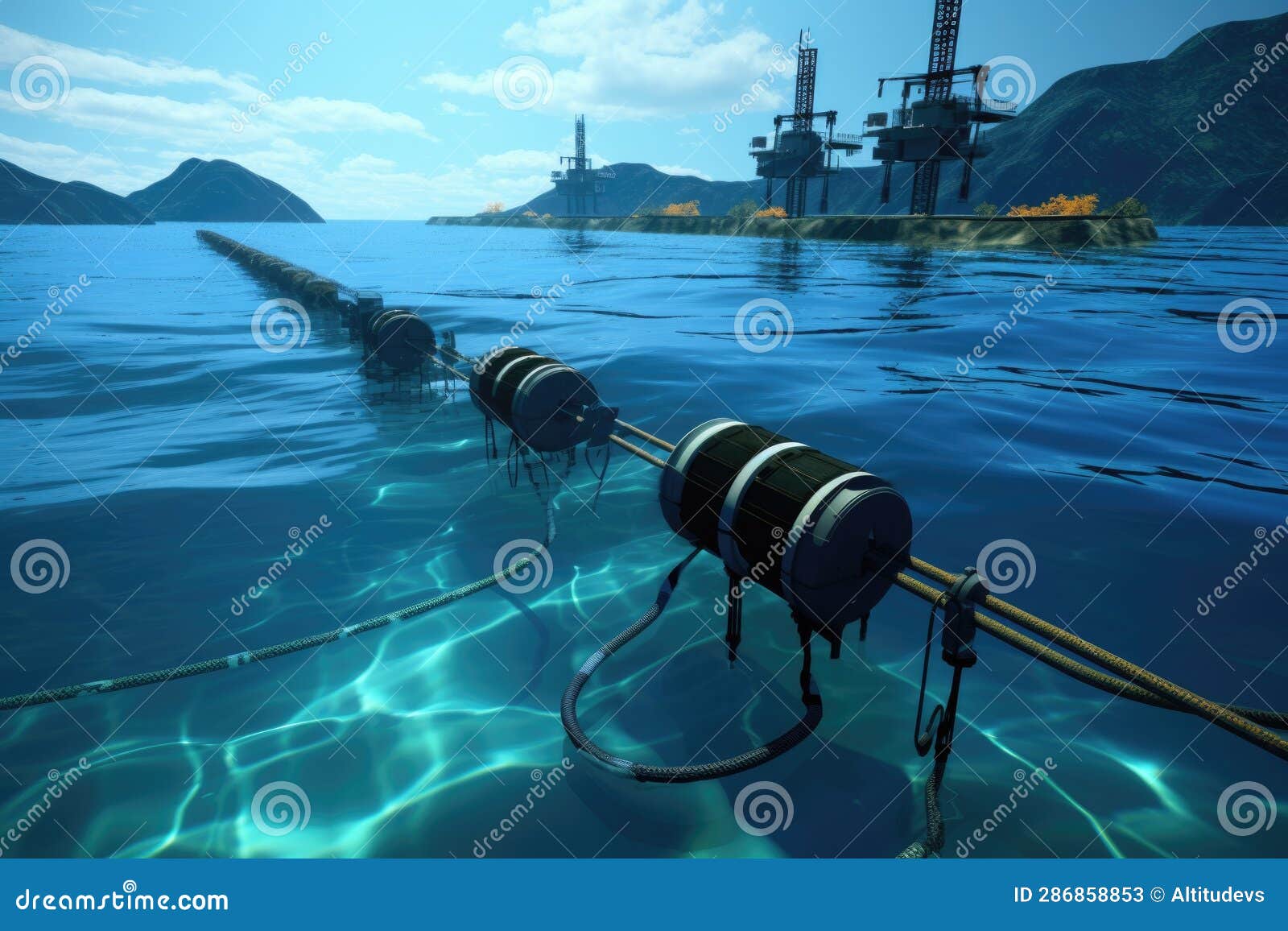 Deployment of Underwater Cable System for Power Transmission Stock ...