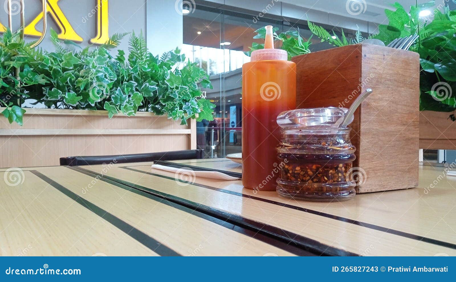 A Condiment on the Table in a Chinese Restaurant Stock Image - Image of ...