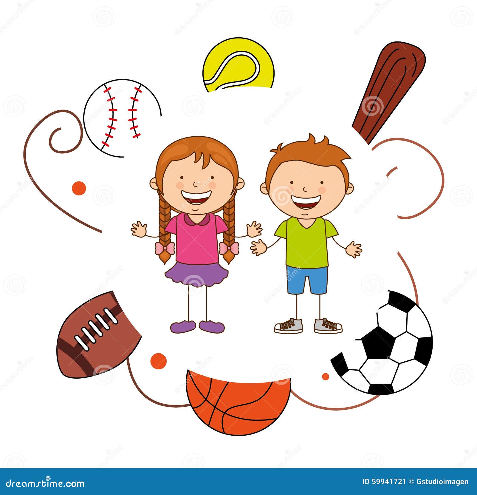Deportes de los niños ilustración del vector. Ilustración de sano ...