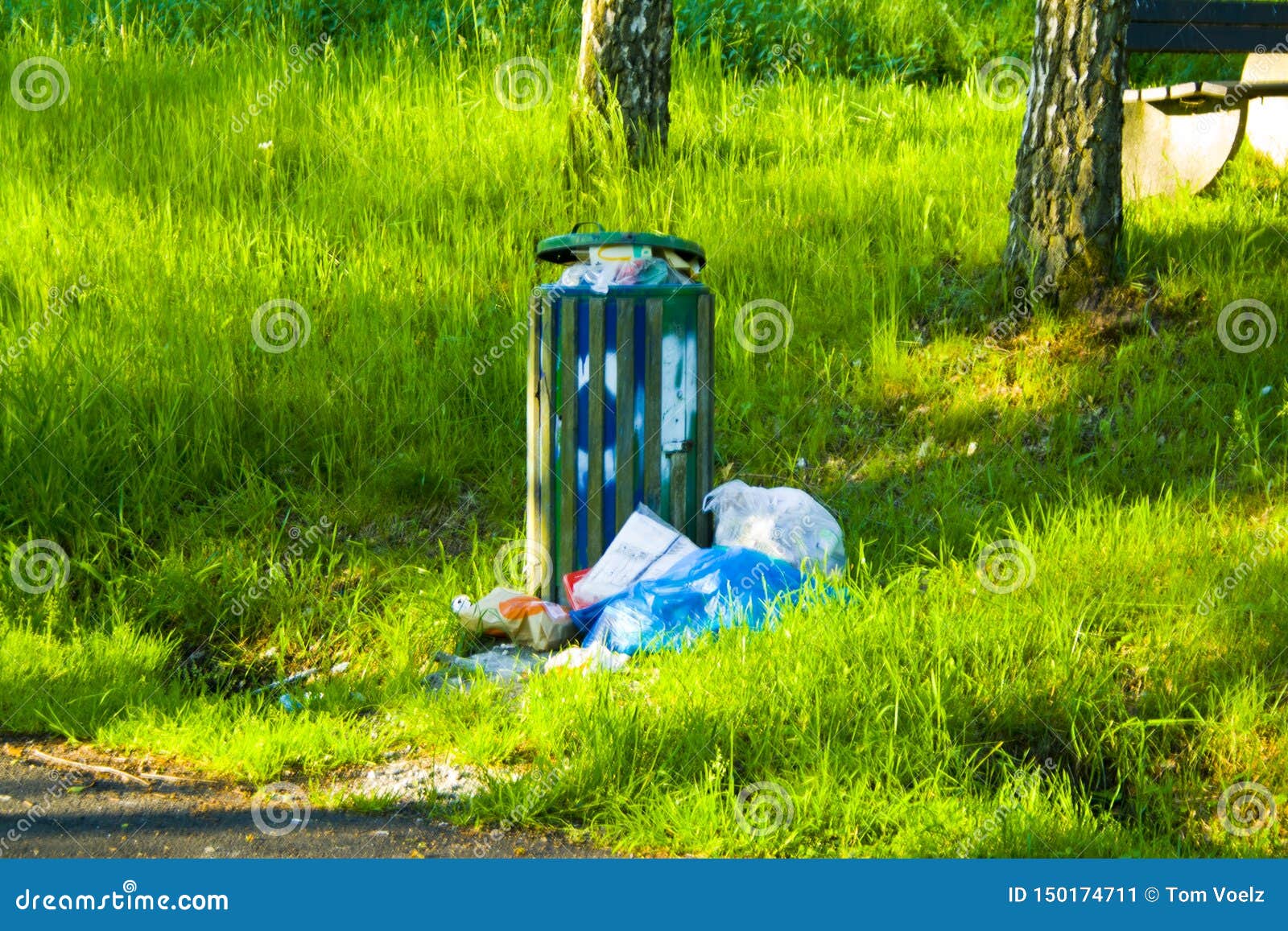 Deposed Garbage at a Rest Stop in Hesse, Germany Stock Image - Image of ...