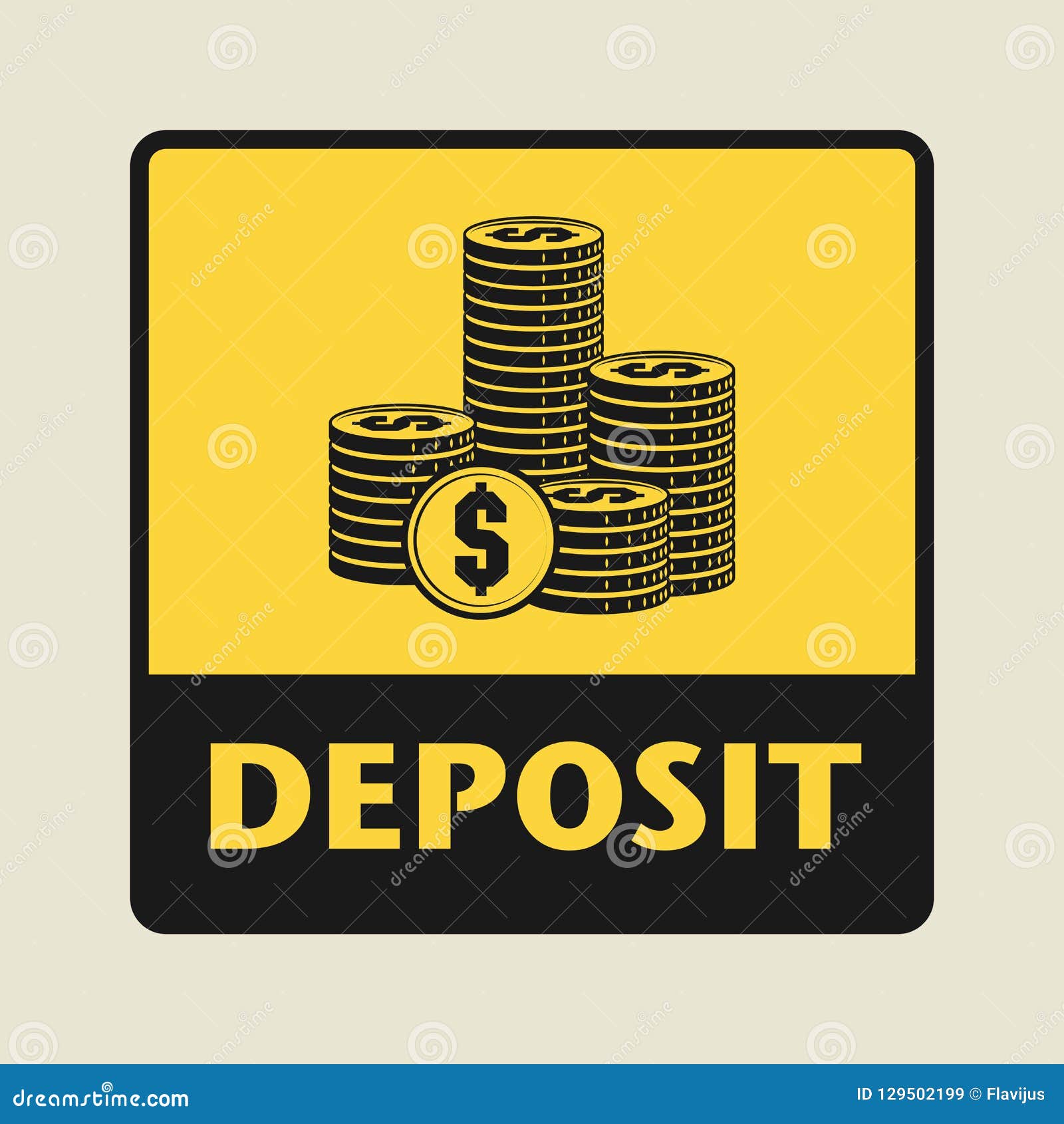 Deposit icon or sign stock vector. Illustration of style - 129502199