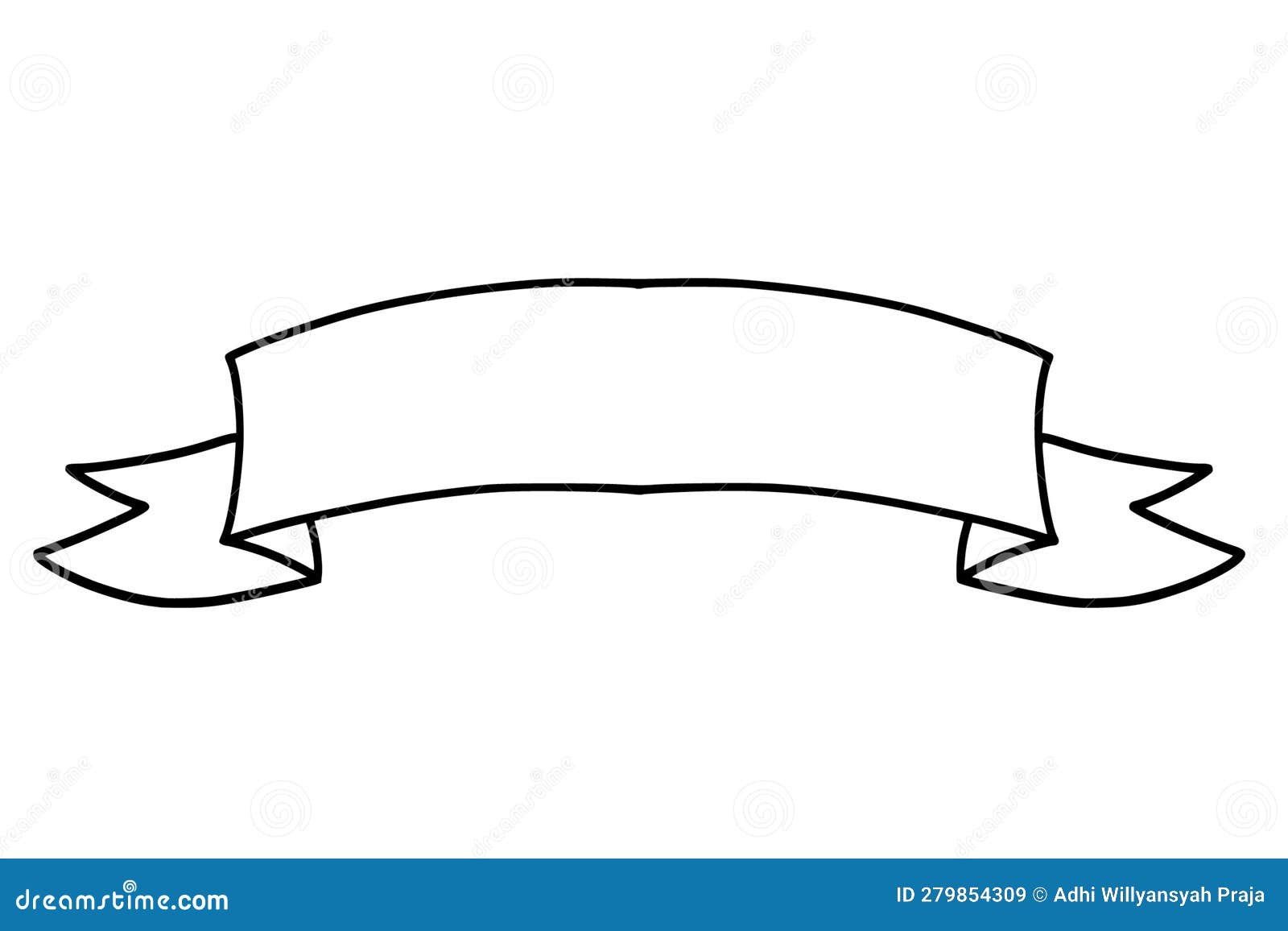 Hand Draw Ribbon Illustration Stock Vector - Illustration of shape ...