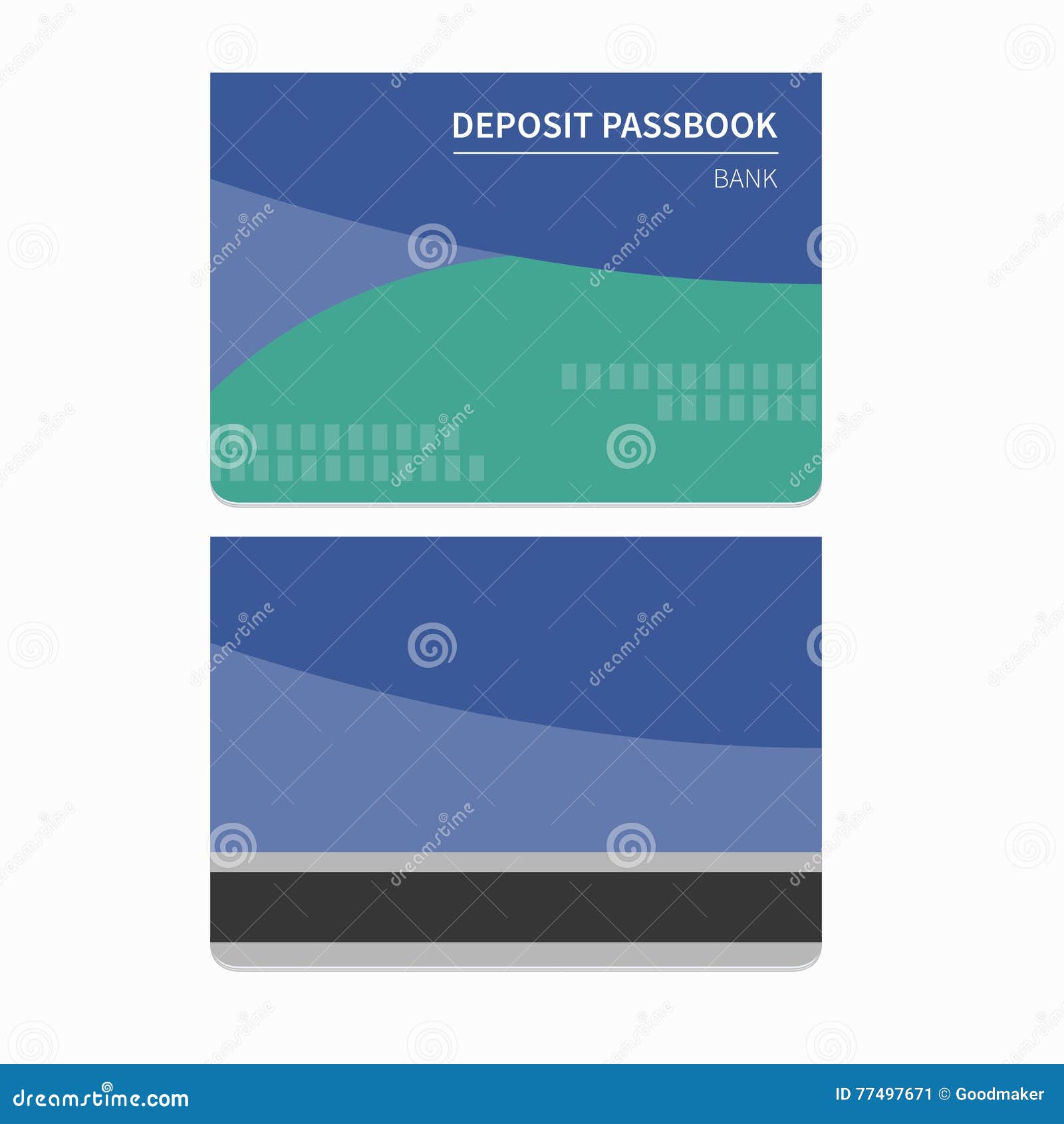 Illustration Of A Passbook And Cash Card That Opened The Entry Page ...