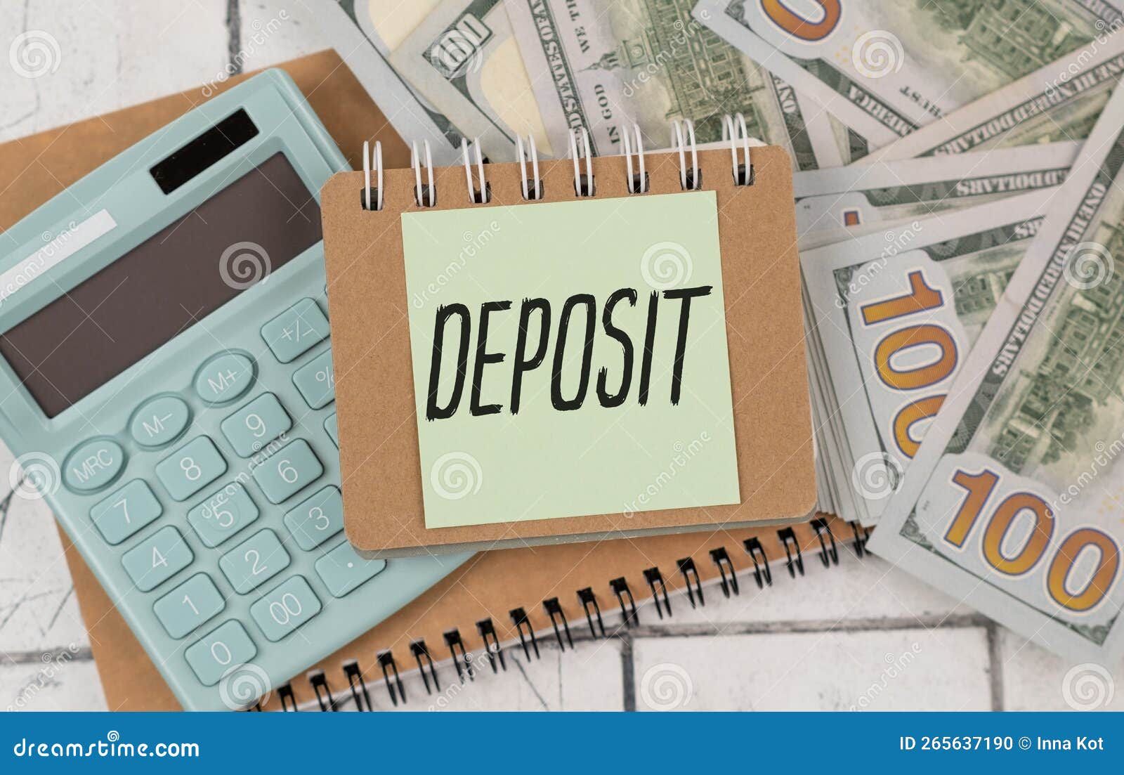 DEPOSIT Text on a Notebook with Chart, Calculator and Pen. Stock Photo ...