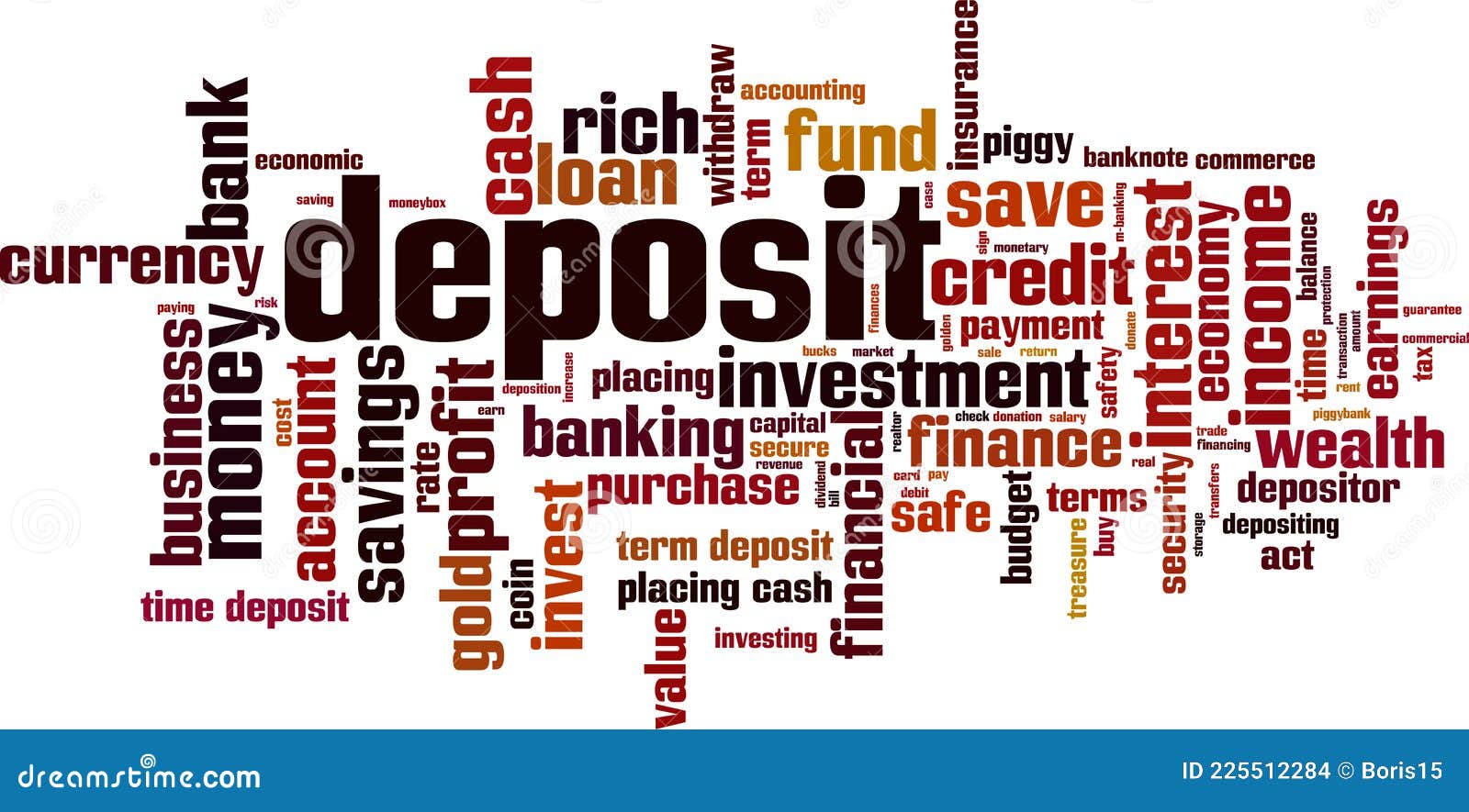 Deposit word cloud stock vector. Illustration of purchase - 225512284