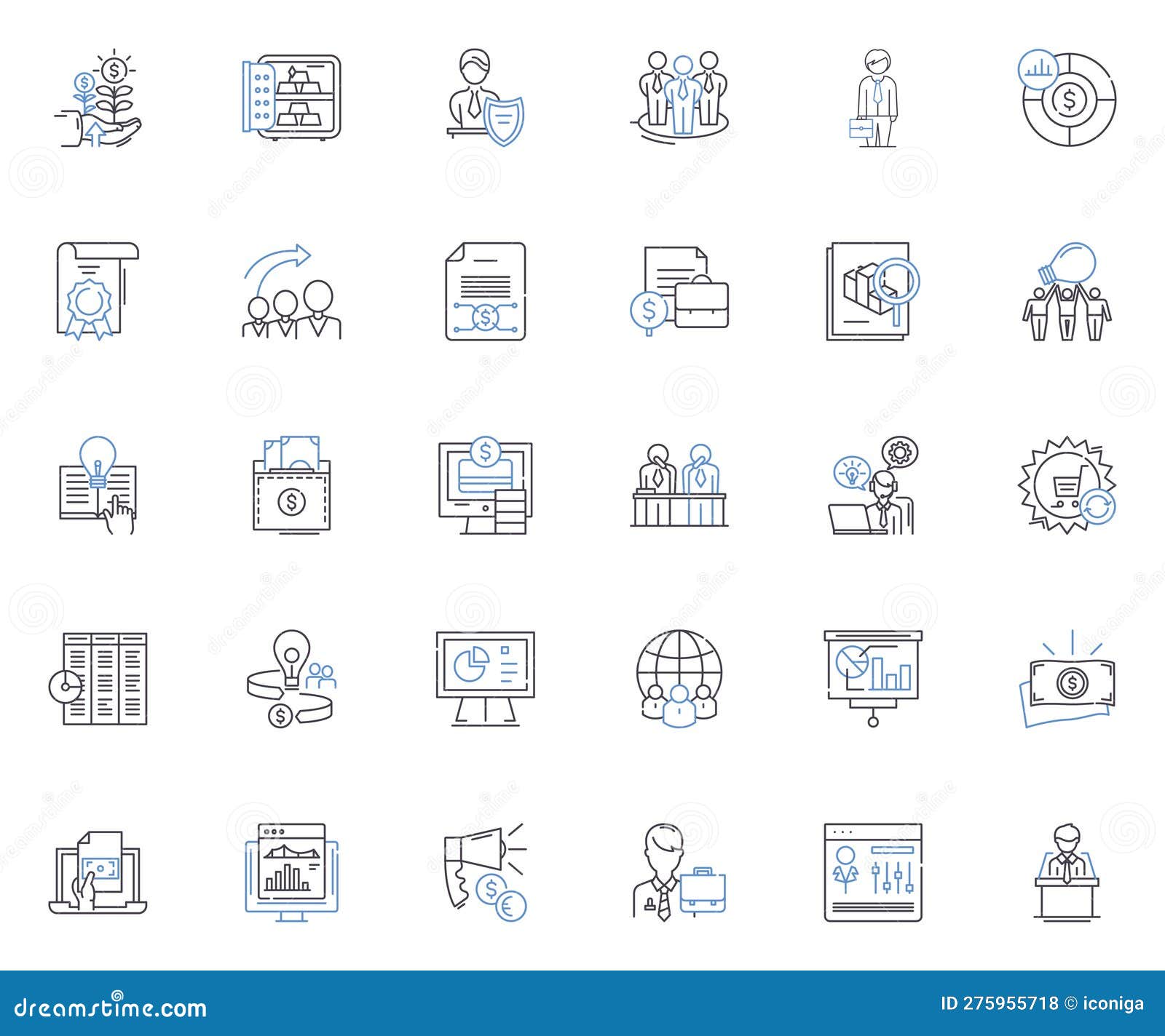 Depository Line Icons Collection Vault Safe Storage Trust Safekeeping Preservation