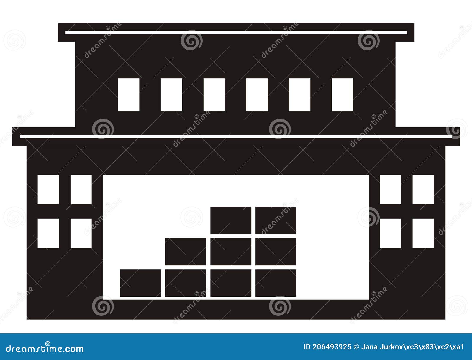 Depot, black vector icon stock vector. Illustration of icon - 206493925