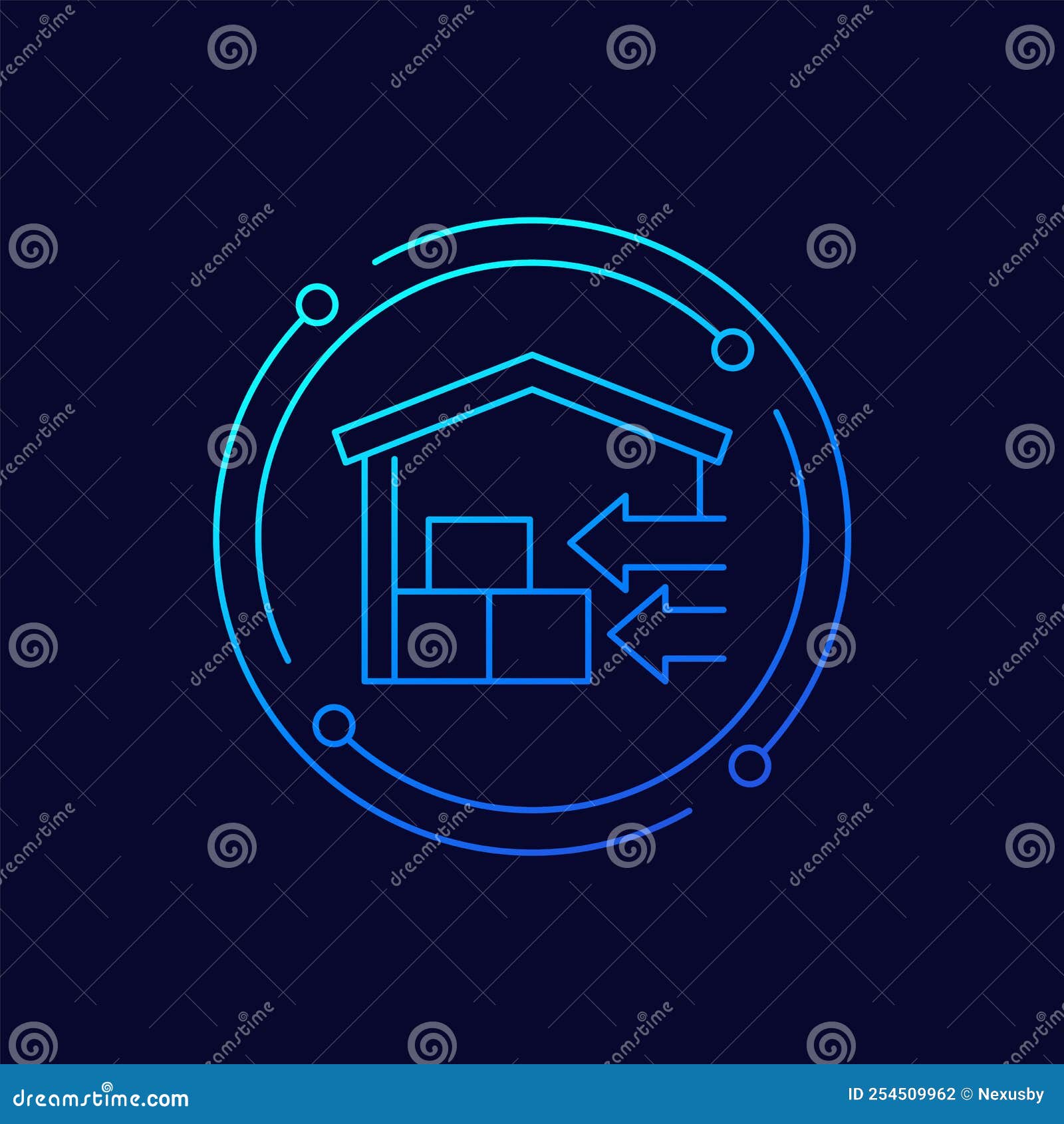 Depot, Move To Warehouse Line Vector Icon Stock Vector - Illustration ...