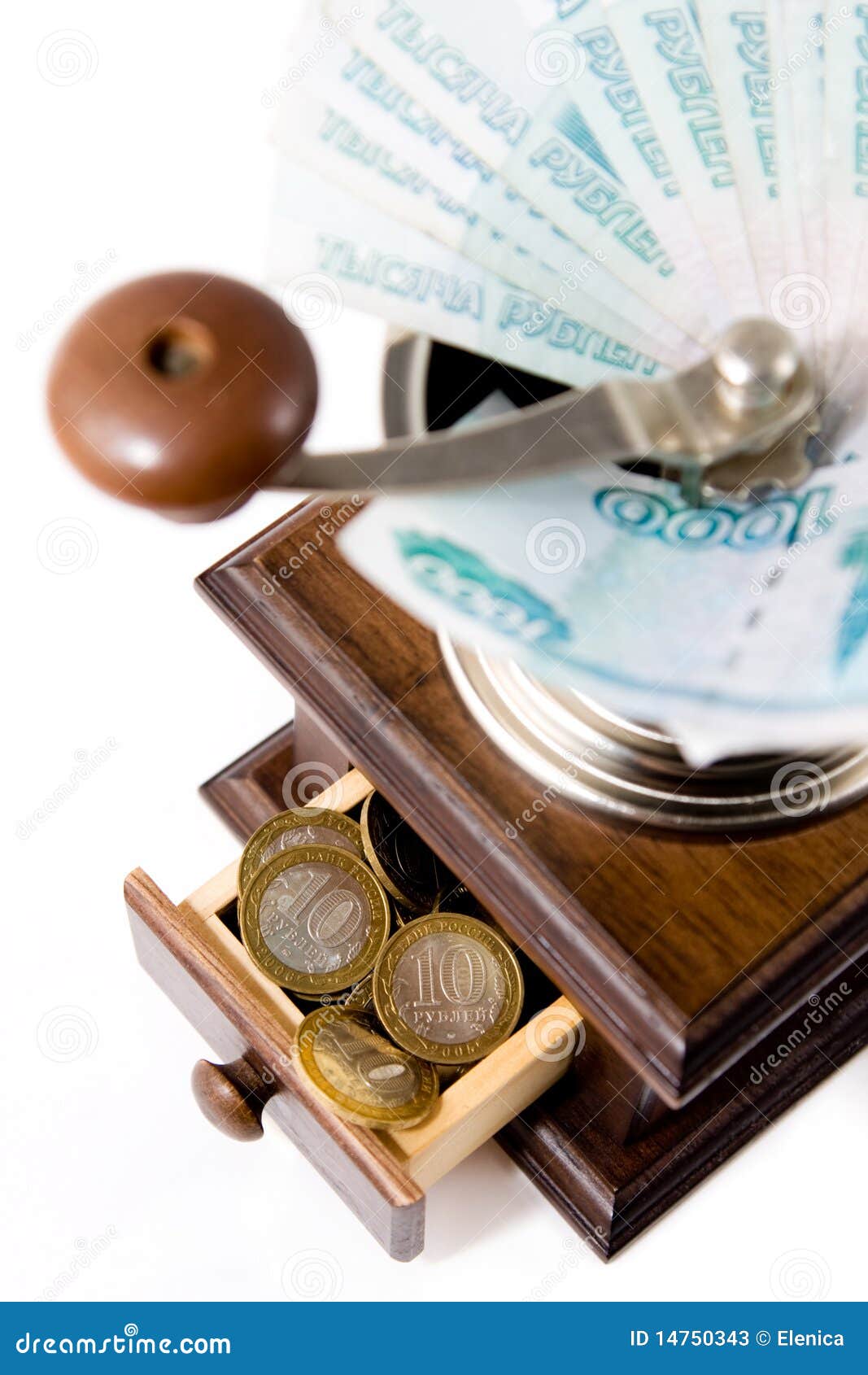 Depreciation of money stock image. Image of coin, bills - 14750343