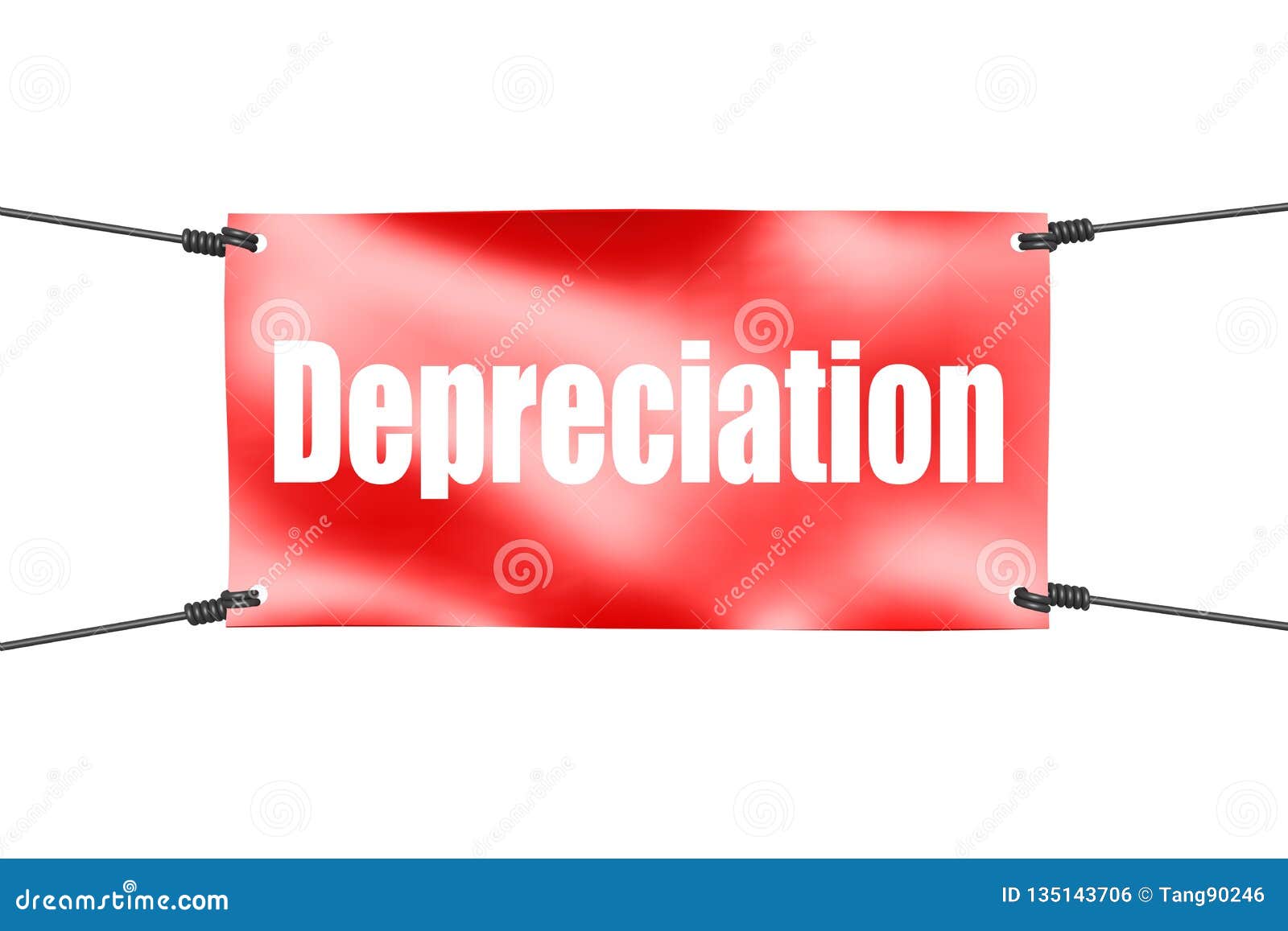 Depreciation Word with Red Banner Stock Illustration - Illustration of ...
