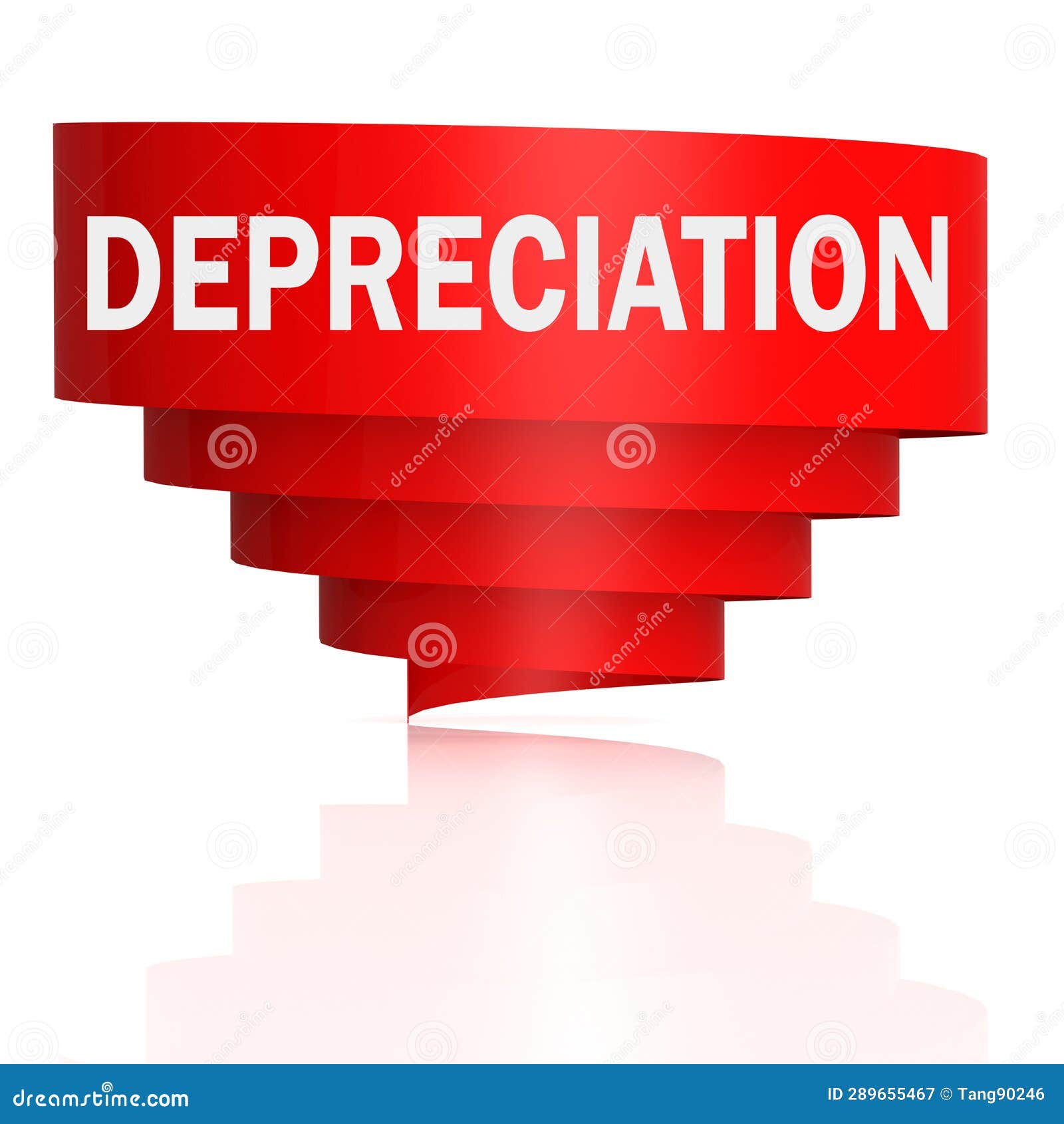 Depreciation Word with Red Curve Banner Stock Illustration ...