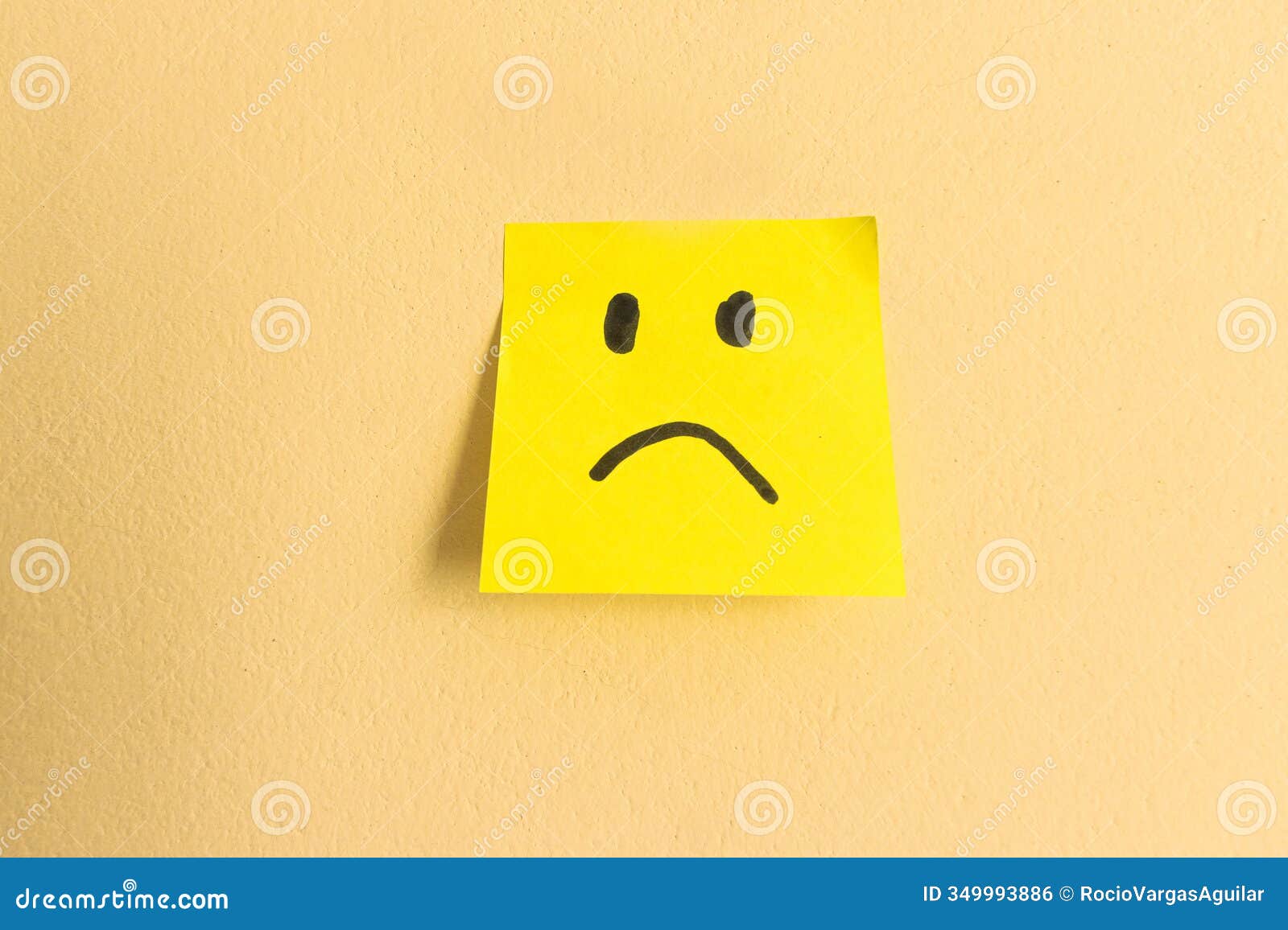 Depressed Attitude Concept with Sticky Notes with Sad Face Stock Photo ...