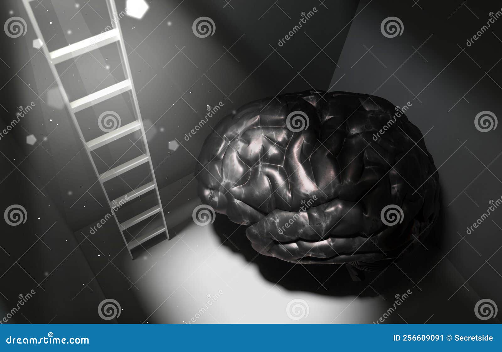 Depressed Brain In A Red Environment Royalty-Free Stock Image ...