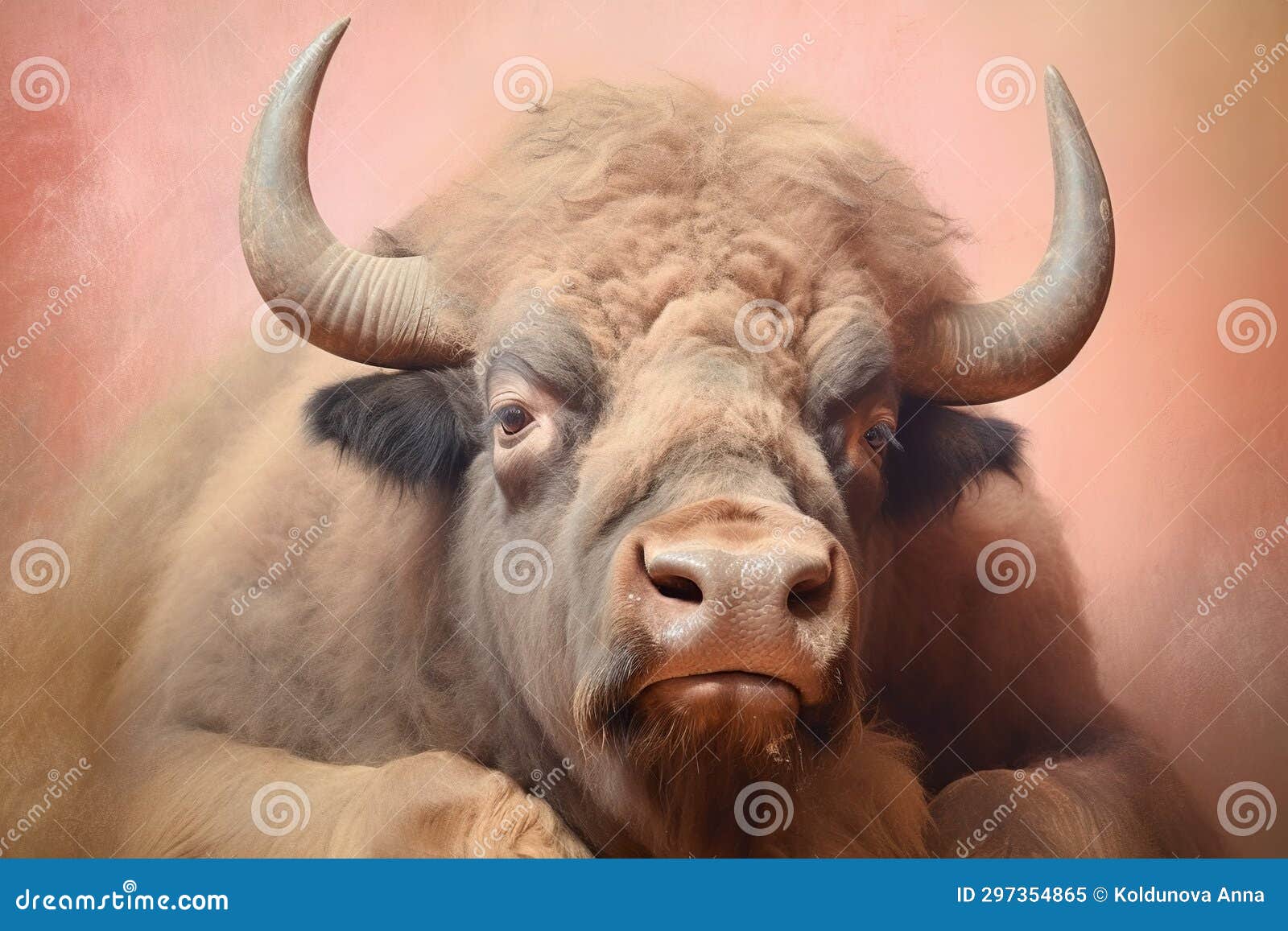 Portrait of a Depressed Buffalo, Concept of Isolation Stock Image ...
