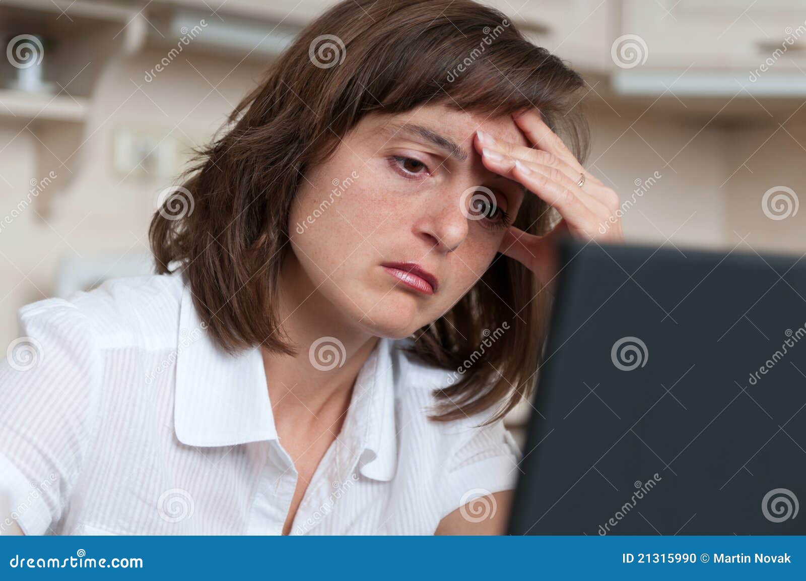 Depressed Business Person at Work Stock Photo - Image of person, real ...