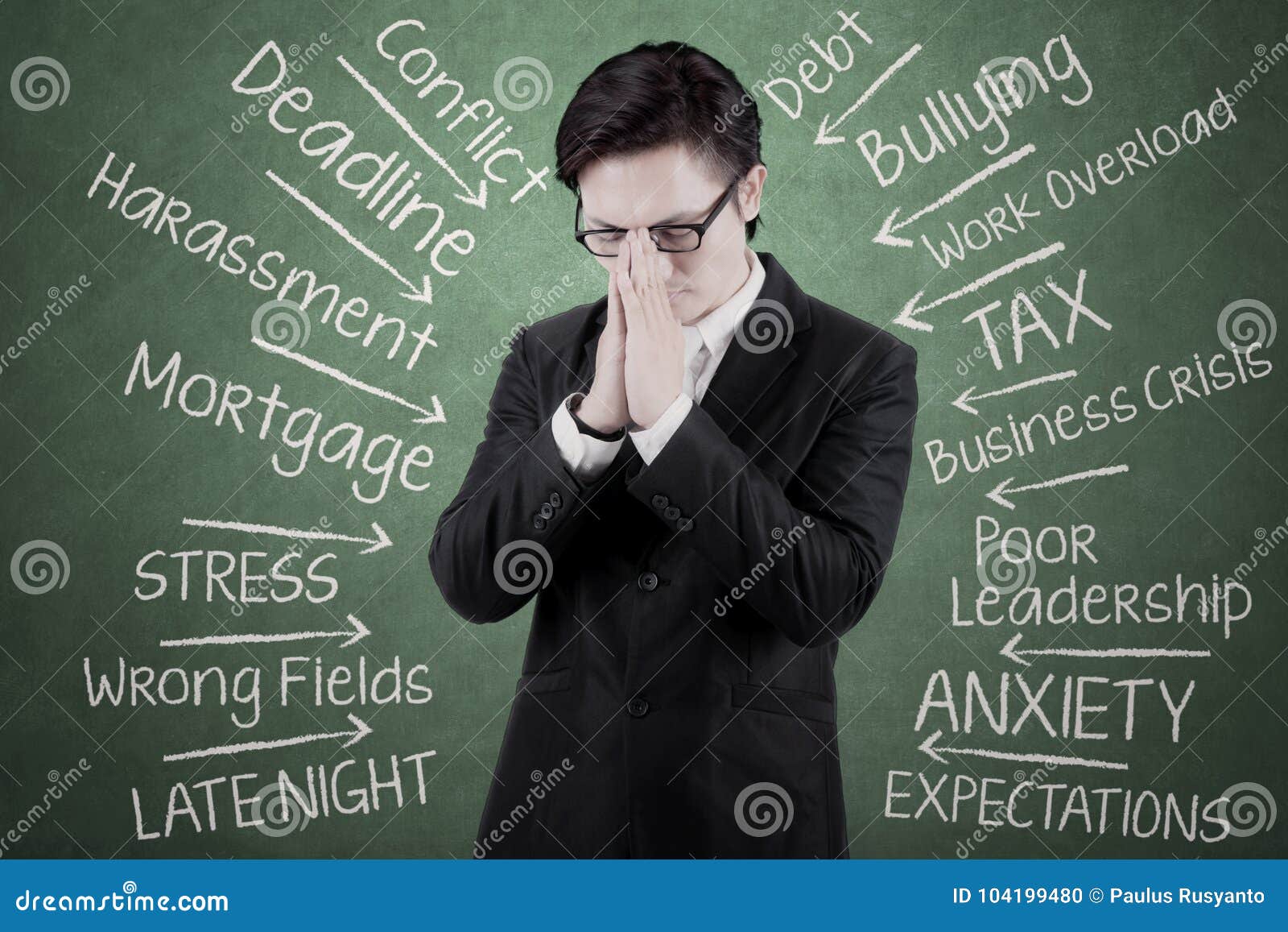 Depressed Businessman Getting Much Problems Stock Photo - Image of ...