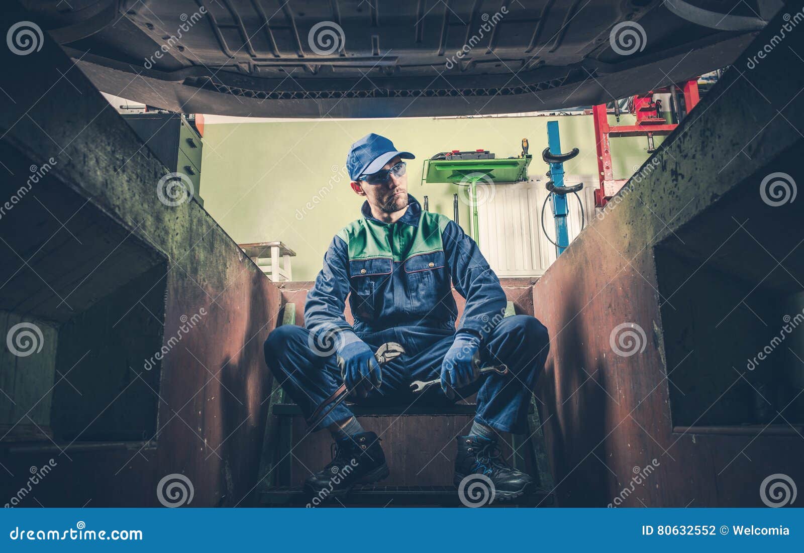 Depressed Car Mechanic stock photo. Image of work, auto - 80632552